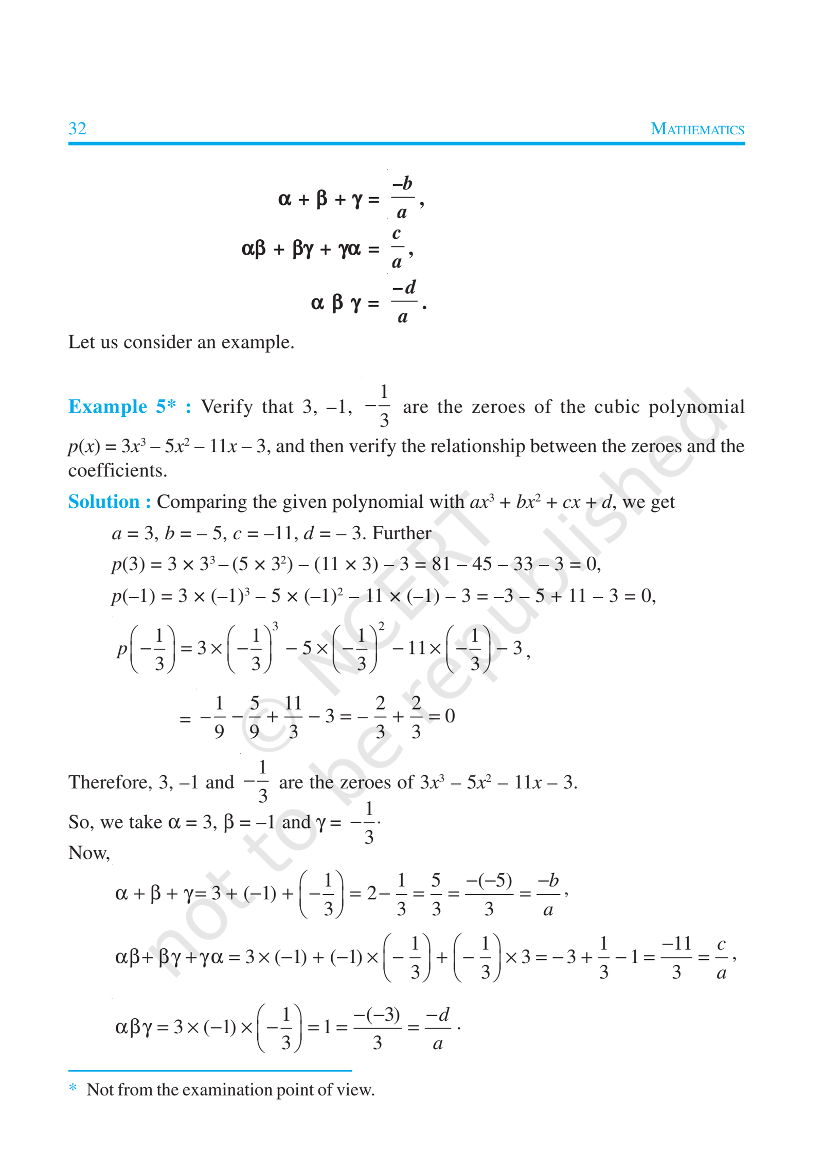 NCERT Book Class 10 (Maths) Chapter 2 Polynomials