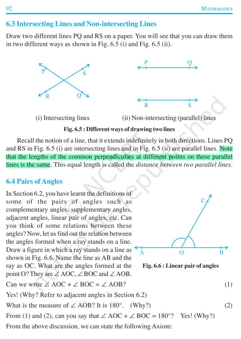 NCERT Book Class 9 (Maths) Chapter 06 Lines and Angles