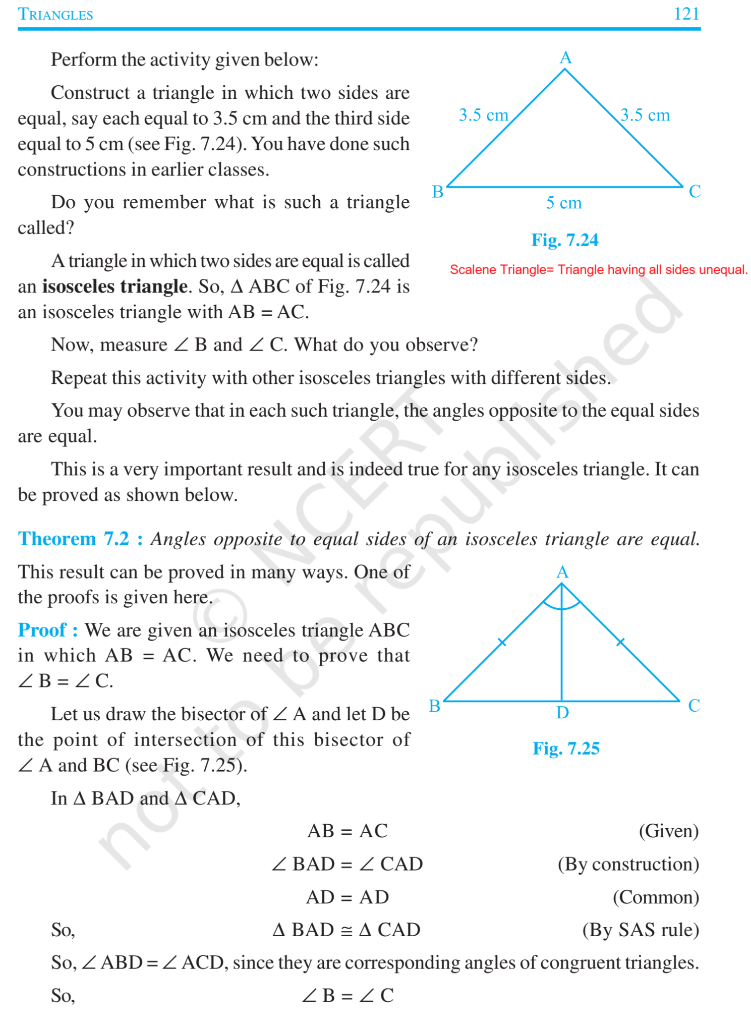 NCERT Book Class 9 (Maths) Chapter 7 Triangles