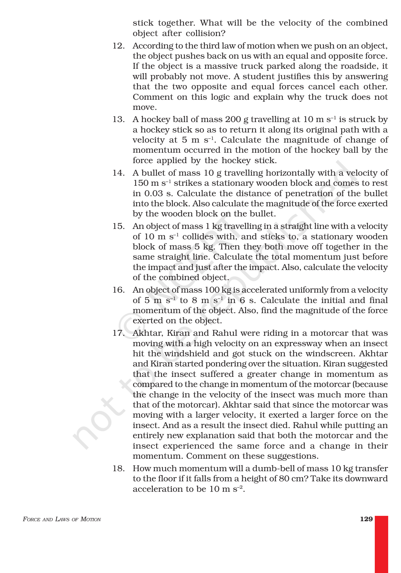 NCERT Book Class 9 (Science) Chapter 9 Force and Laws of Motion