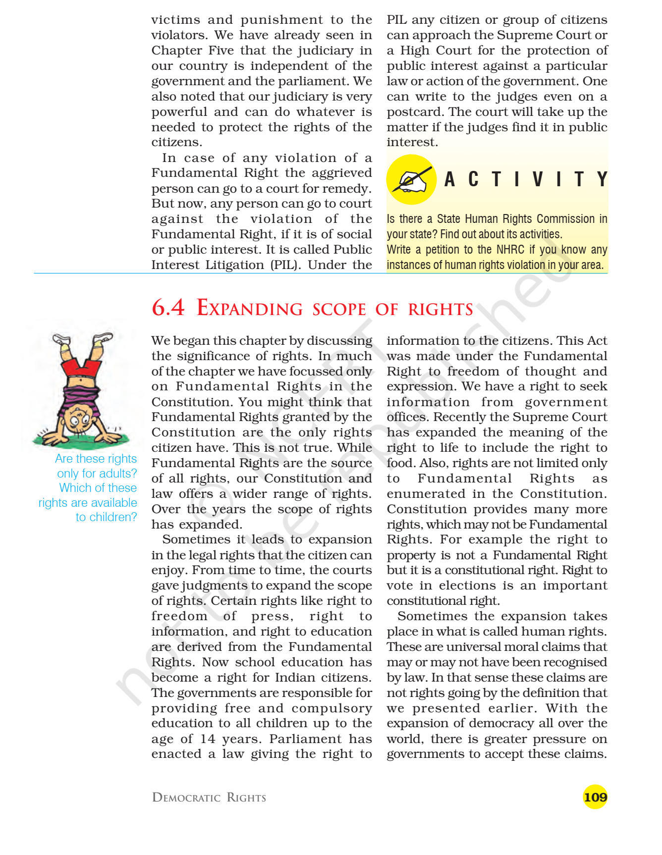 NCERT Book Class 9 Social Science (Civics) Chapter 6 Democratic Rights