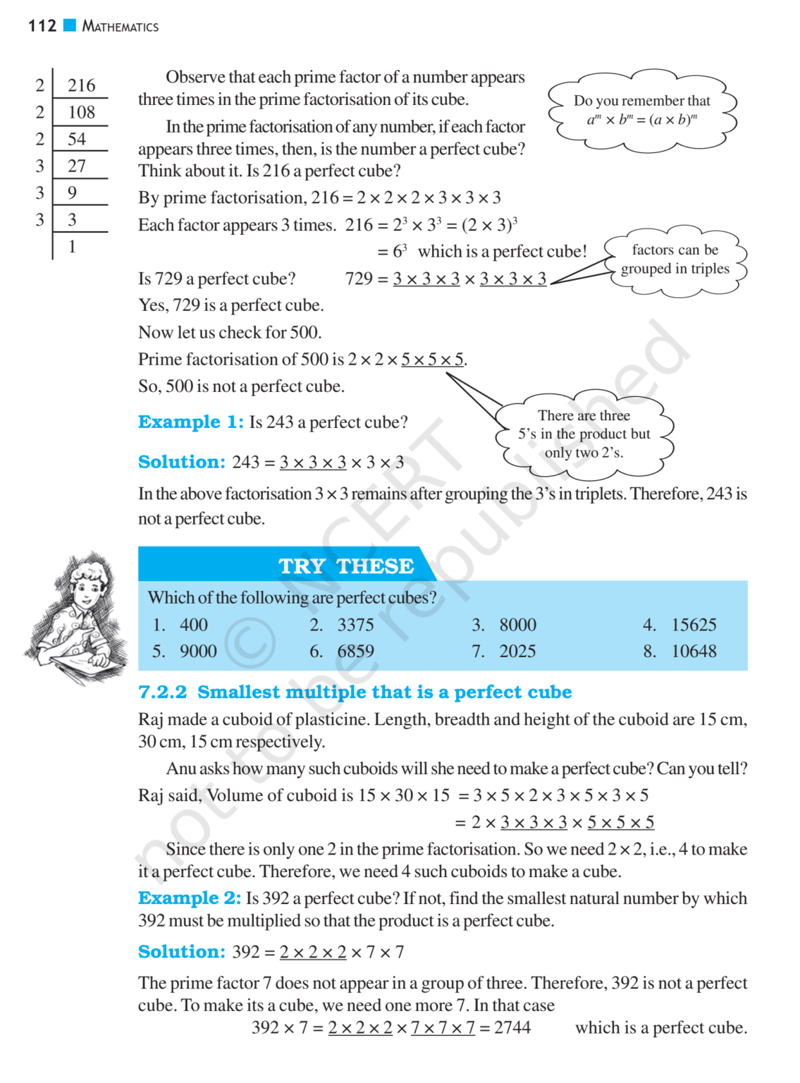 NCERT Book Class 8 (Maths) Chapter 7 Cubes and Cube Roots