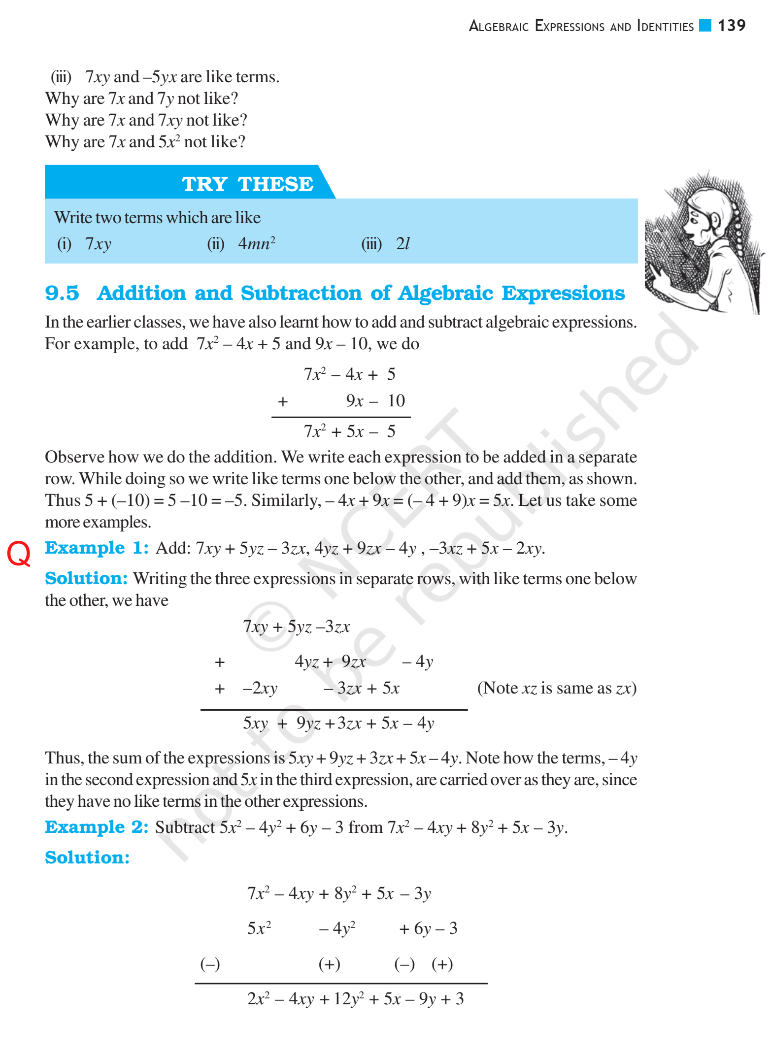 NCERT Book Class 8 (Maths) Chapter 9 Algebraic Expressions Identities NCERT Book Class 8 (Maths) Chapter 9 Algebraic Expressions Identities