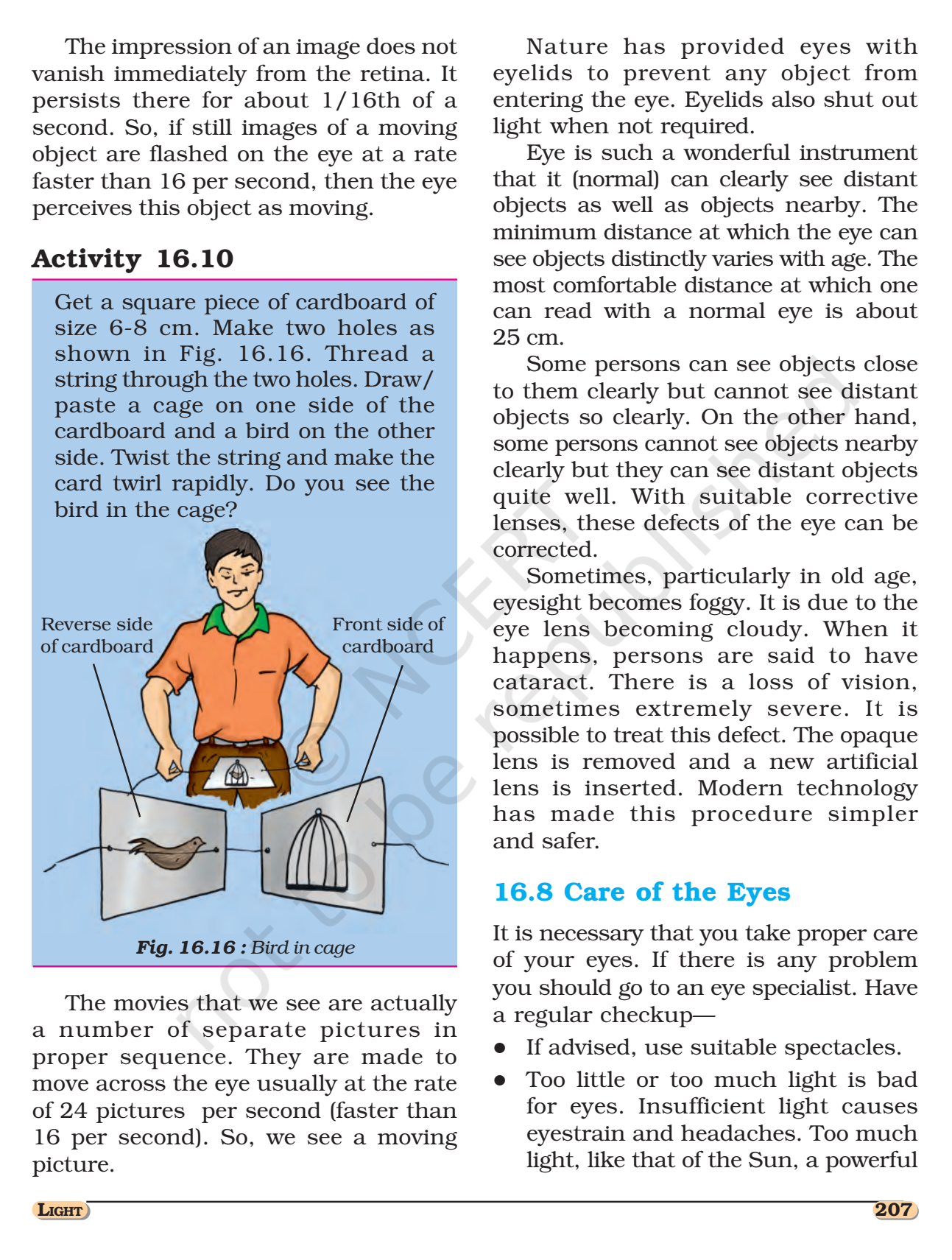 NCERT Book Class 8 (Science) Chapter 16 Light
