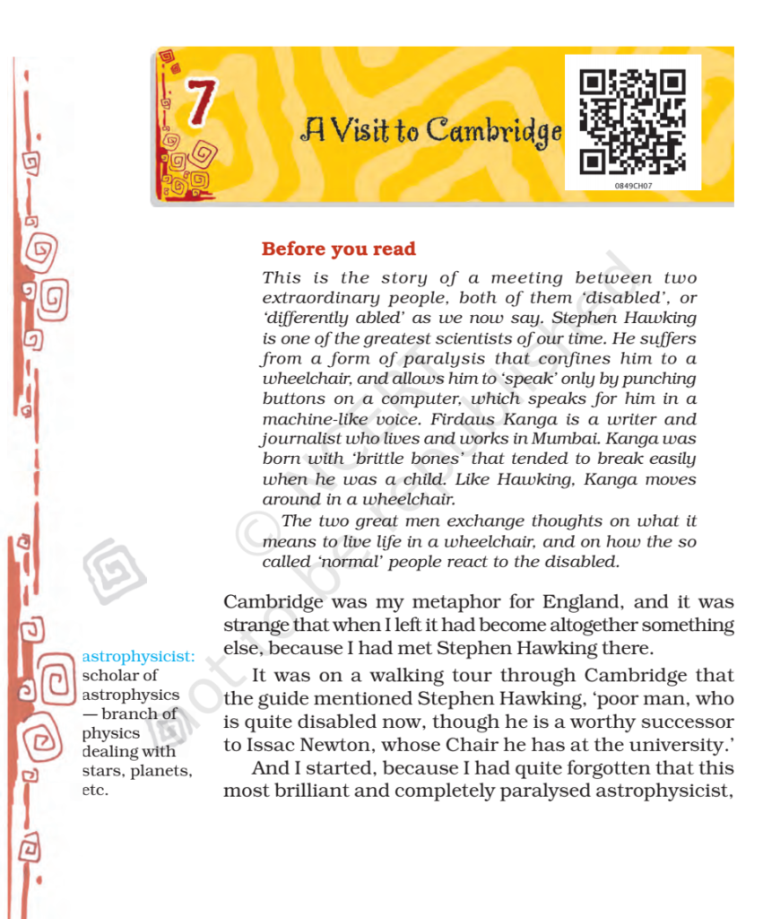 NCERT Book Class 8 English Chapter 7 A Visit To Cambridge