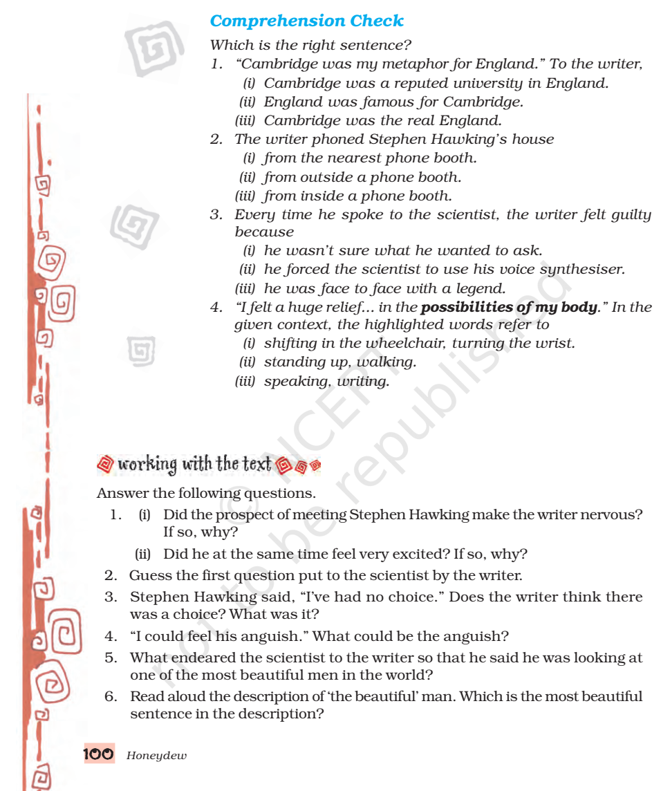 NCERT Book Class 8 (English) Chapter 7 A Visit to Cambridge