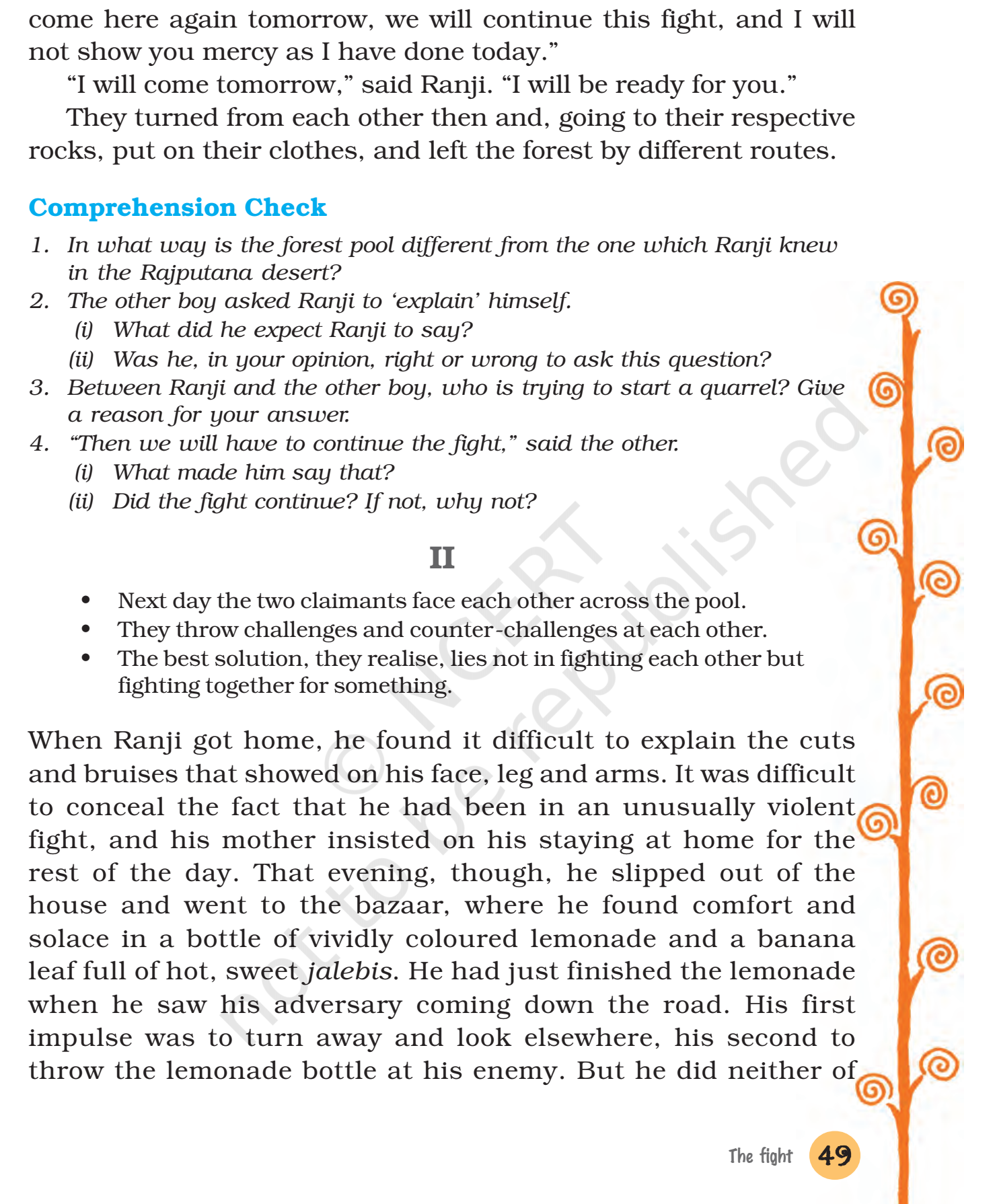 NCERT Book Class 8 (English) Chapter 6 The Fight
