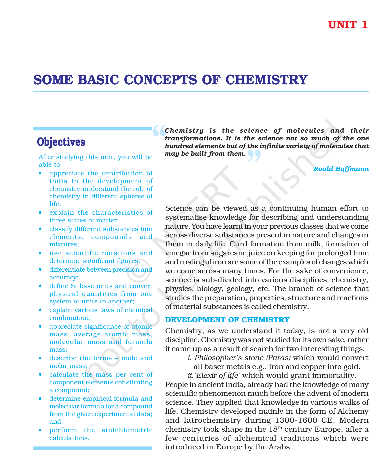 NCERT Book Class 11 (Chemistry) Chapter 1 Some Basic Concepts of ...