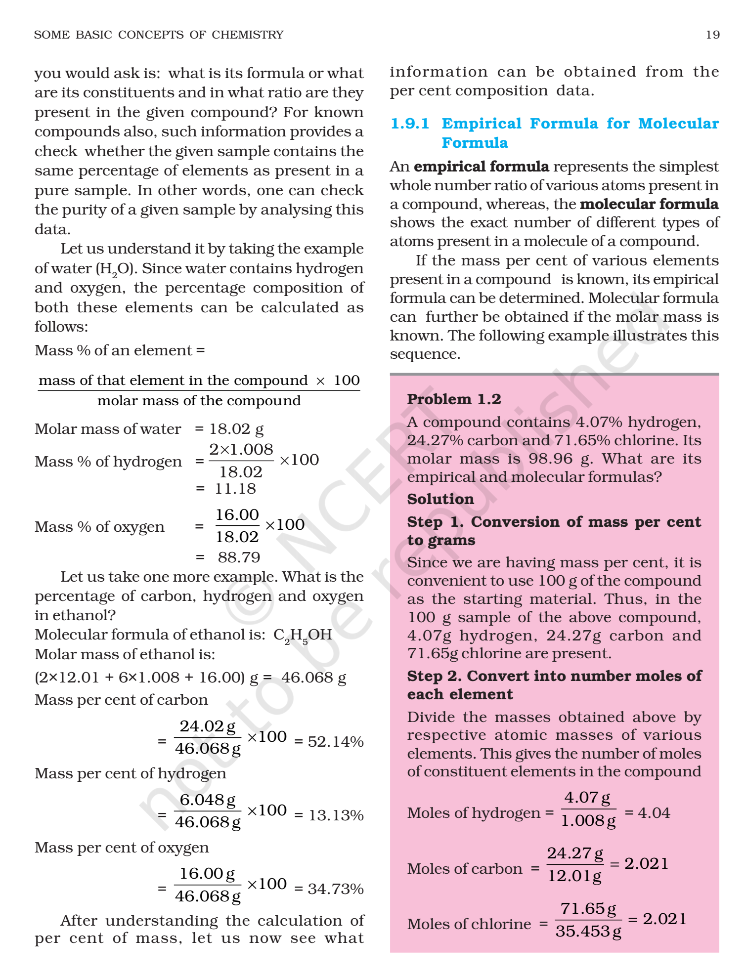 NCERT Book Class 11 (Chemistry) Chapter 1 Some Basic Concepts of ...
