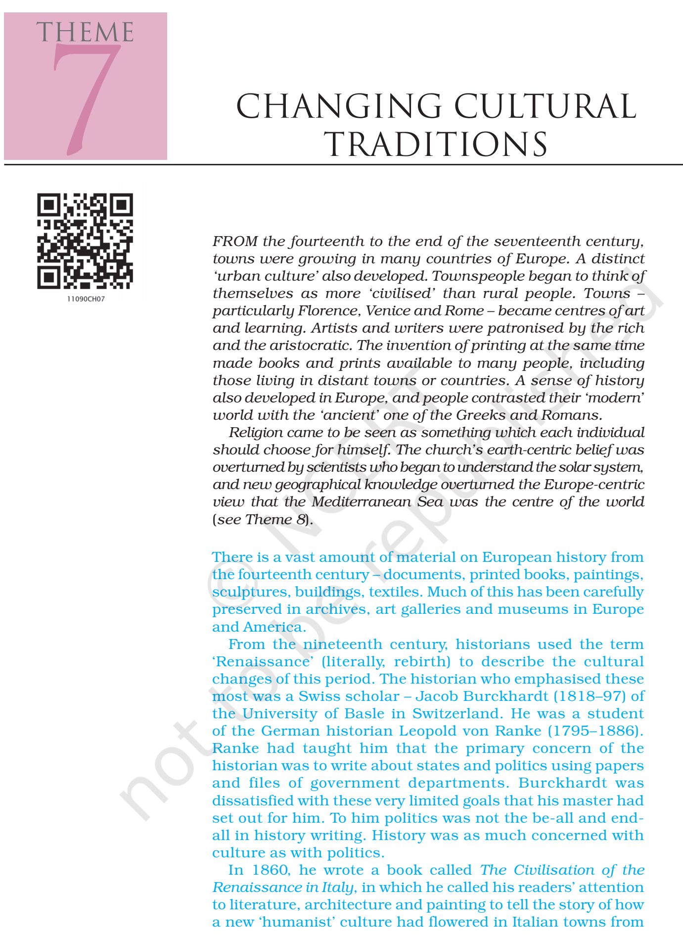NCERT Book Class 11 (History) Chapter 7 Changing Cultural Traditions