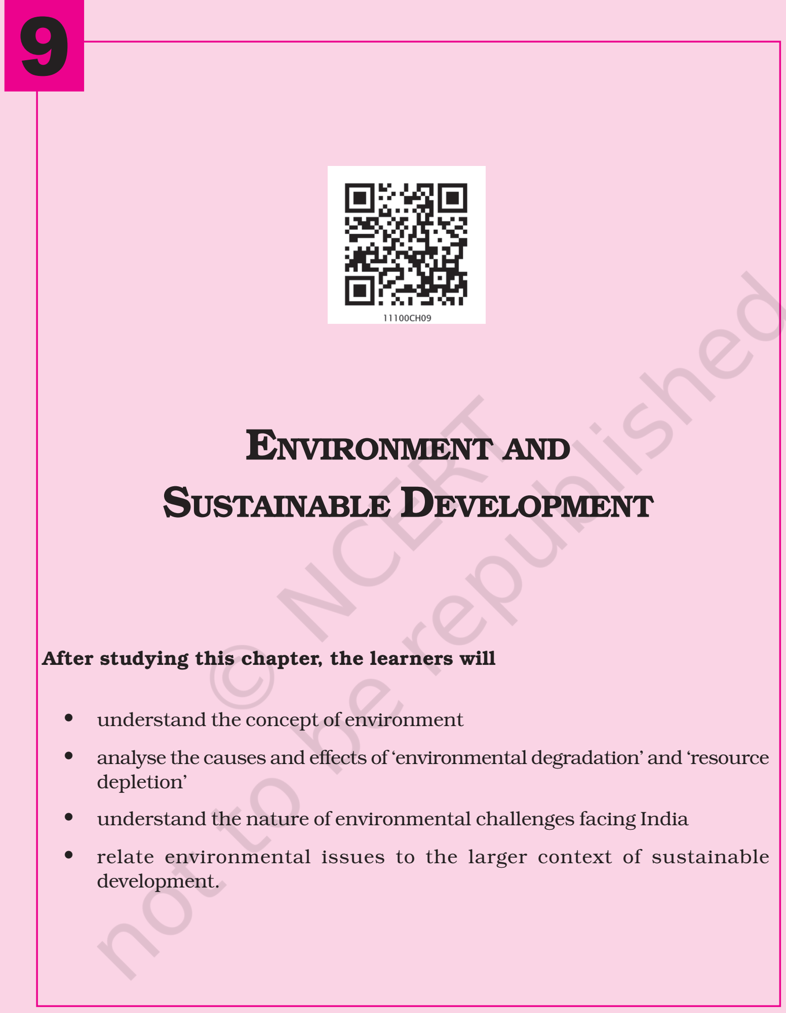 NCERT Book Class 11 (Economics) Chapter 9 Environment Sustainable ...