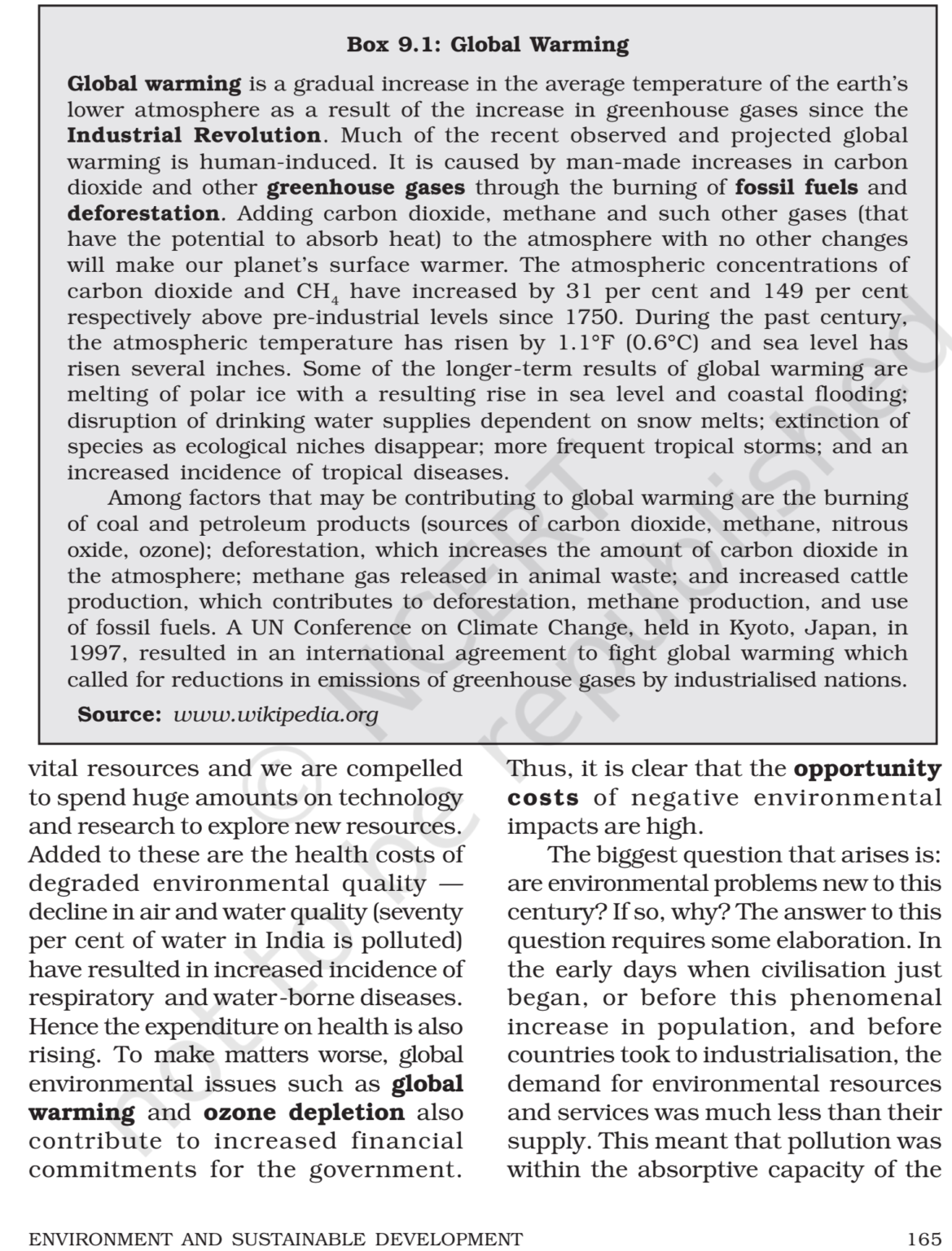 NCERT Book Class 11 (Economics) Chapter 9 Environment Sustainable ...