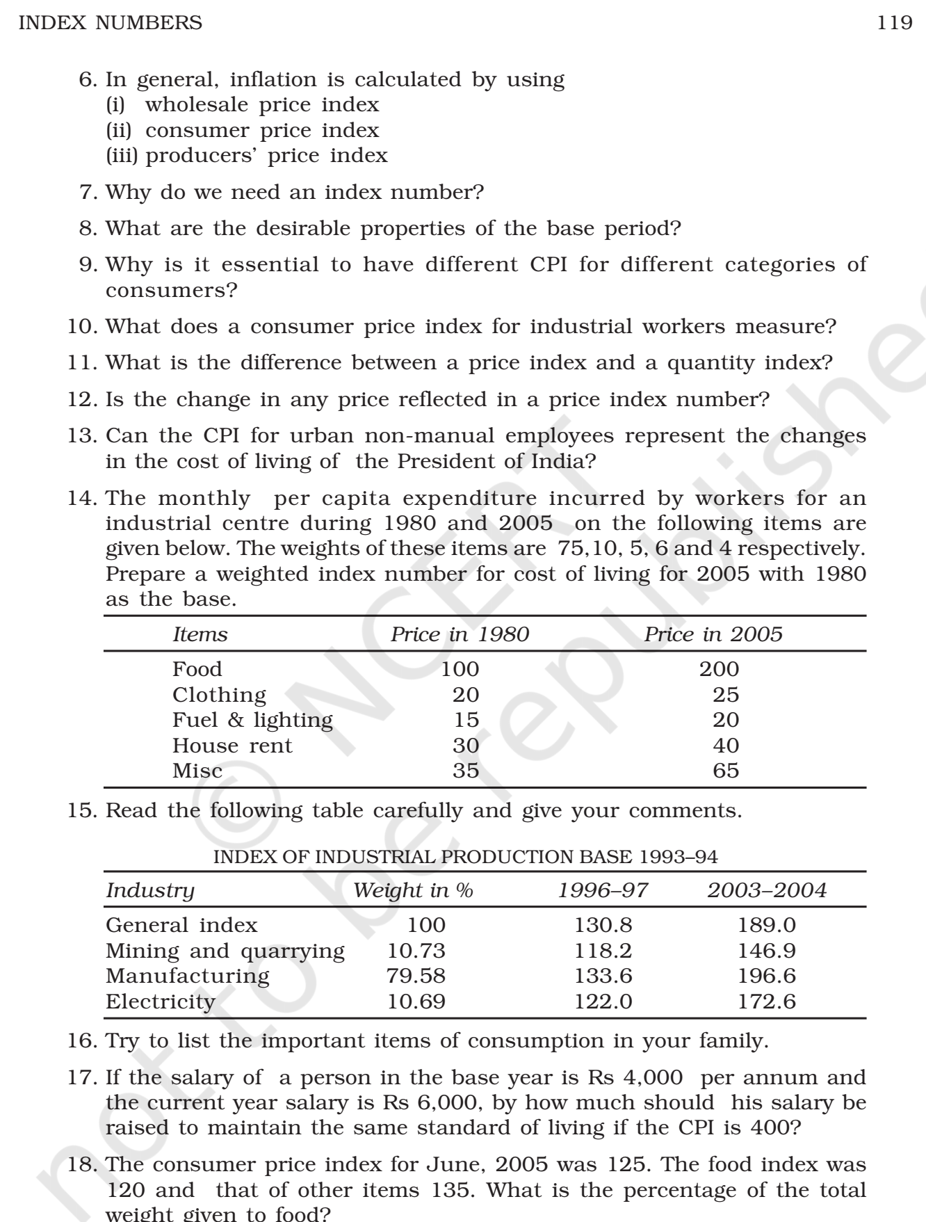 NCERT Book Class 11 (Economics) Chapter 8 Index Numbers