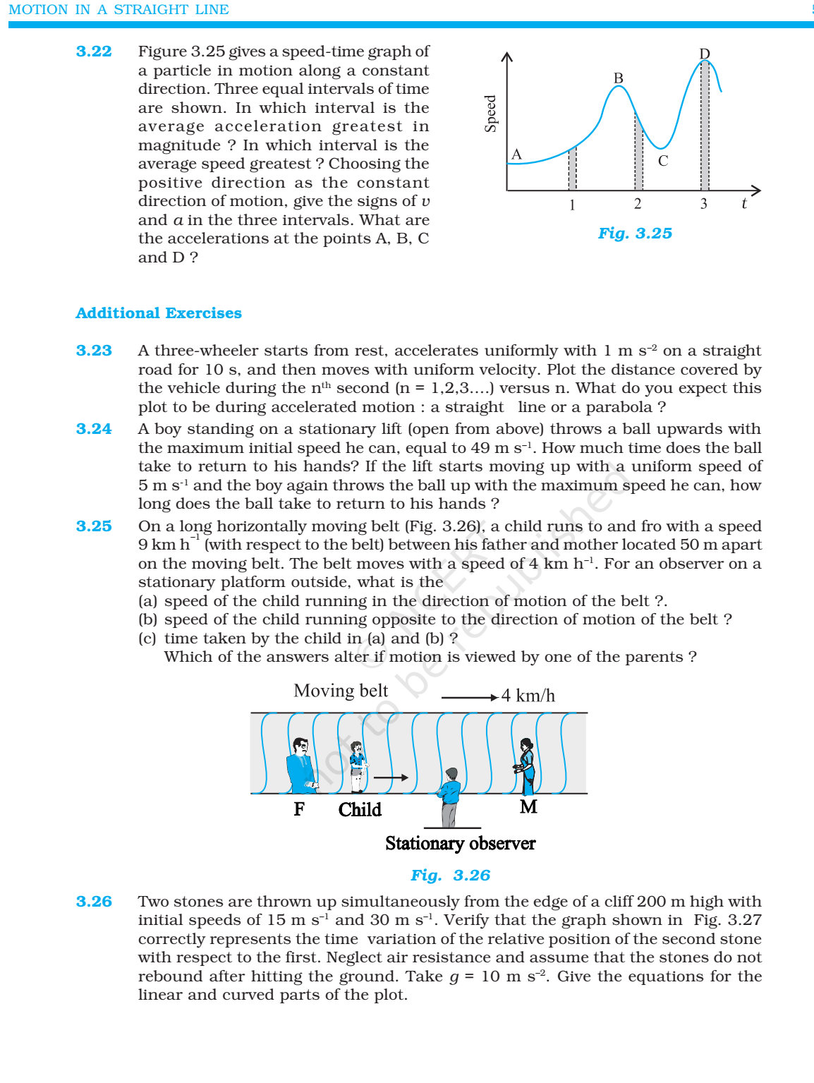 NCERT Book Class 11 (Physics ) Chapter 3 Motion in a Straight Line