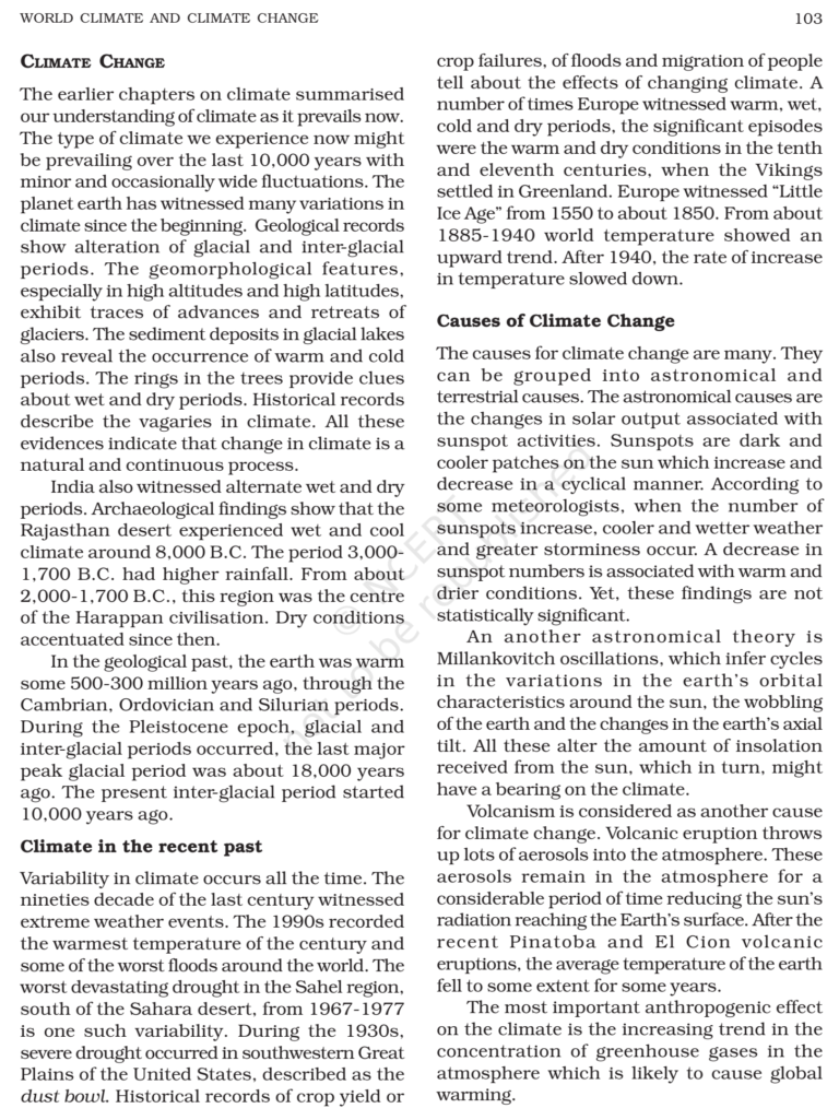 NCERT Book Class 11 (Geography) Chapter 12 World Climate and Climate ...