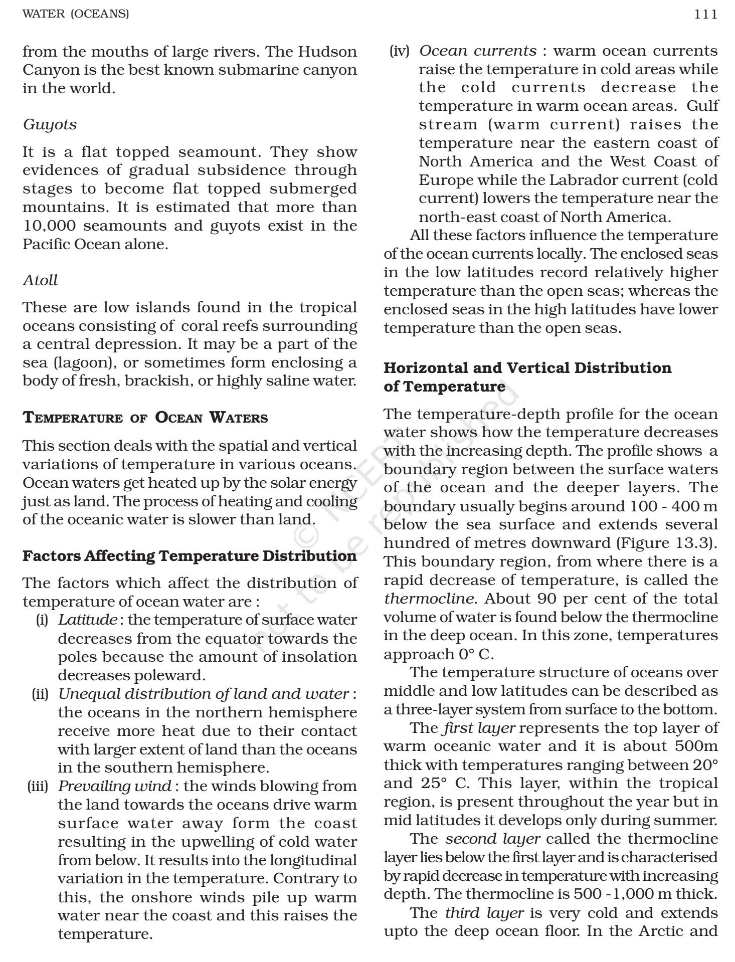 NCERT Book Class 11 (Geography) Chapter 13 Water (Oceans)