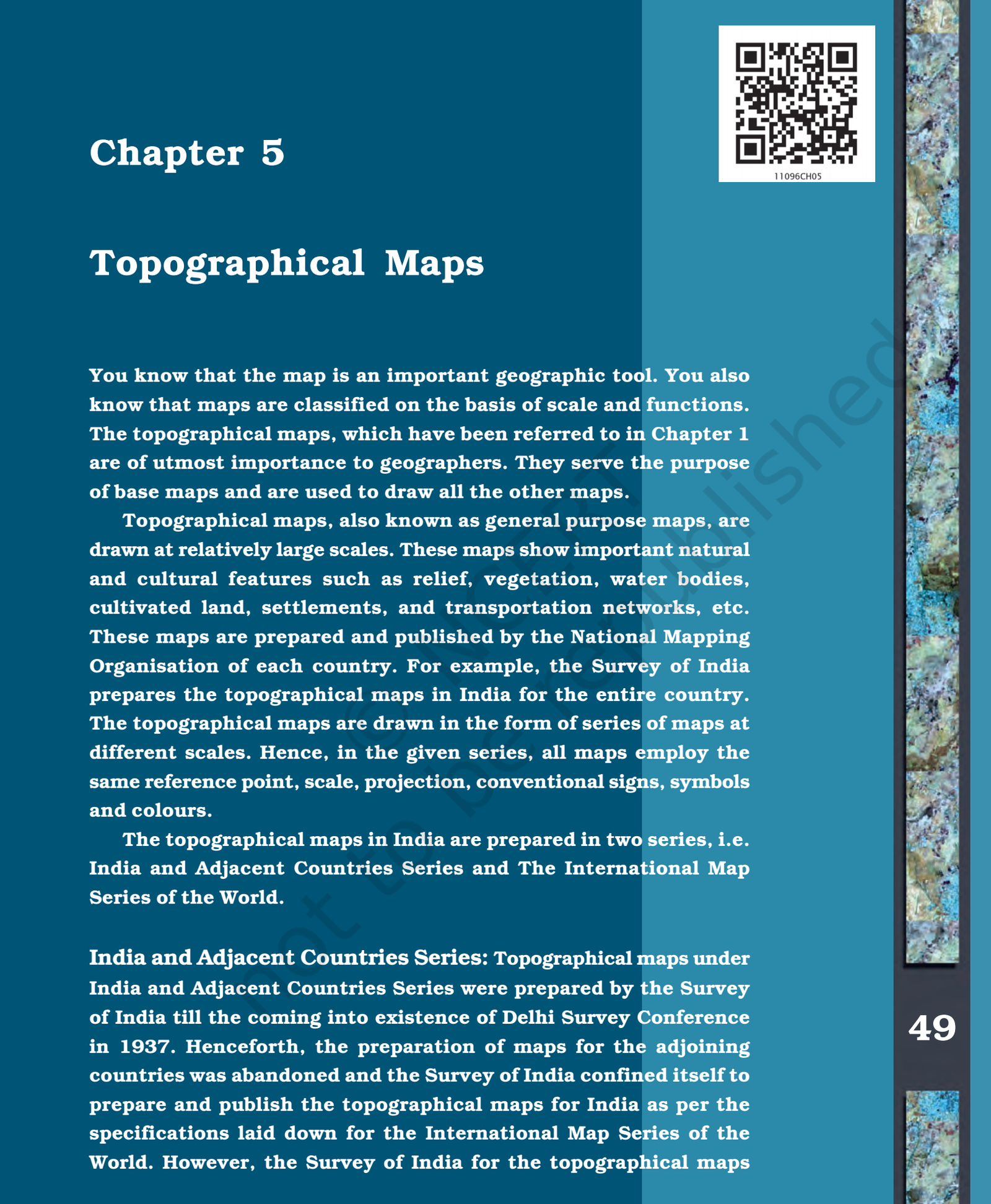 NCERT Book Class 11 (Geography) Chapter 5 Topographical Maps
