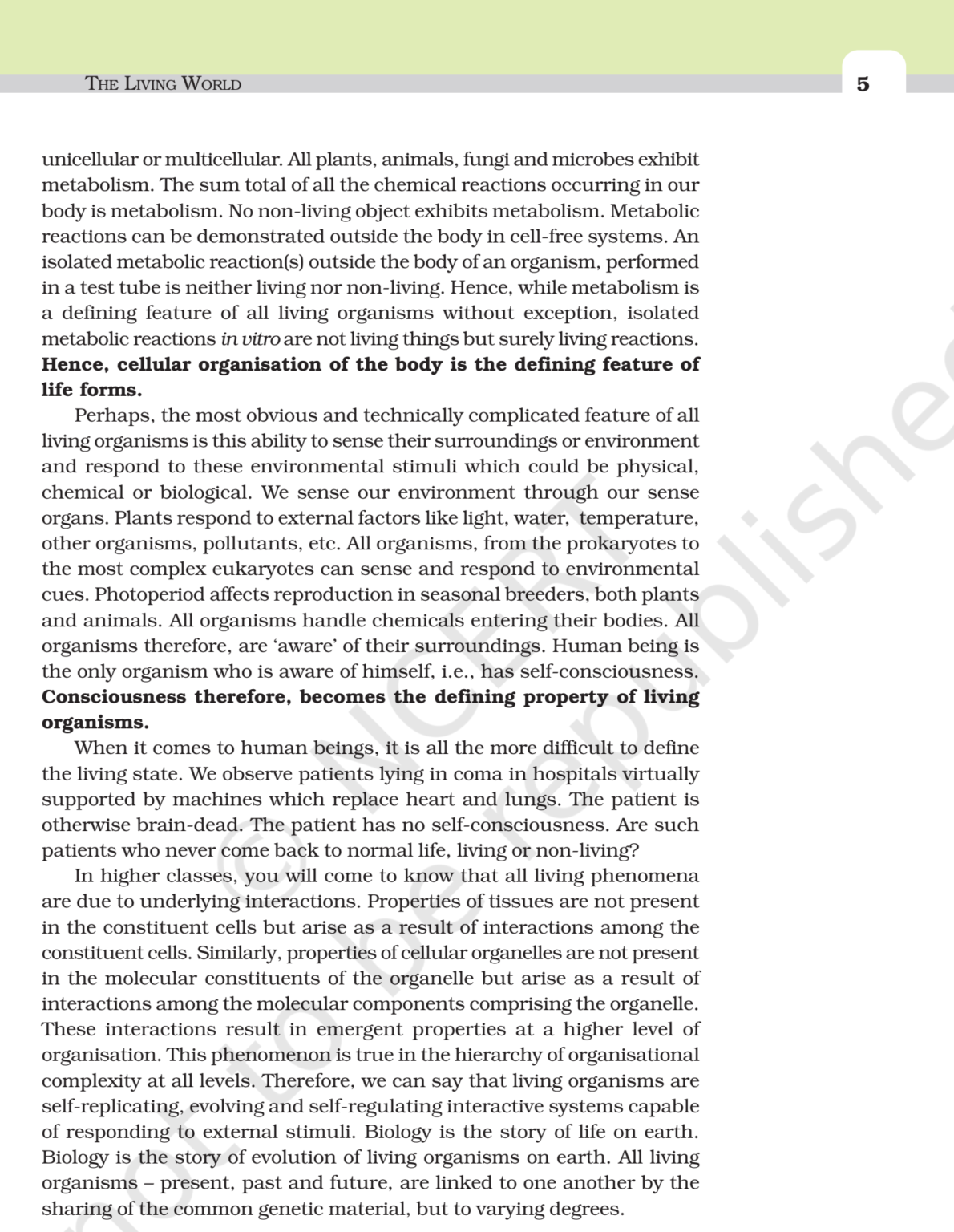 NCERT Book Class 11 (Biology) Chapter 1 The Living World