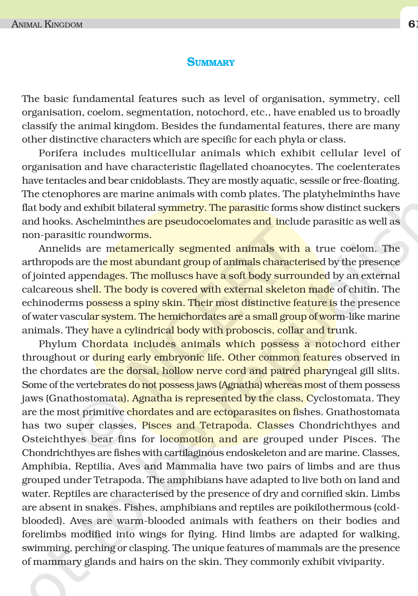 NCERT Book Class 11 (Biology) Chapter 4 Animal Kingdom