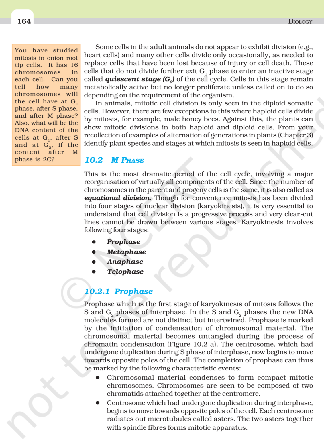 NCERT Book Class 11 (Biology) Chapter 10 Cell Cycle and Cell Division