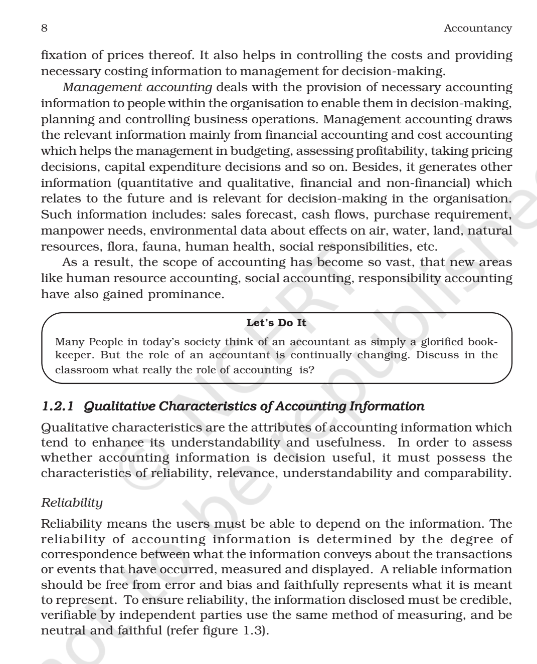 NCERT Book Class 11 (Accountancy) Chapter 1 Introduction to Accounting