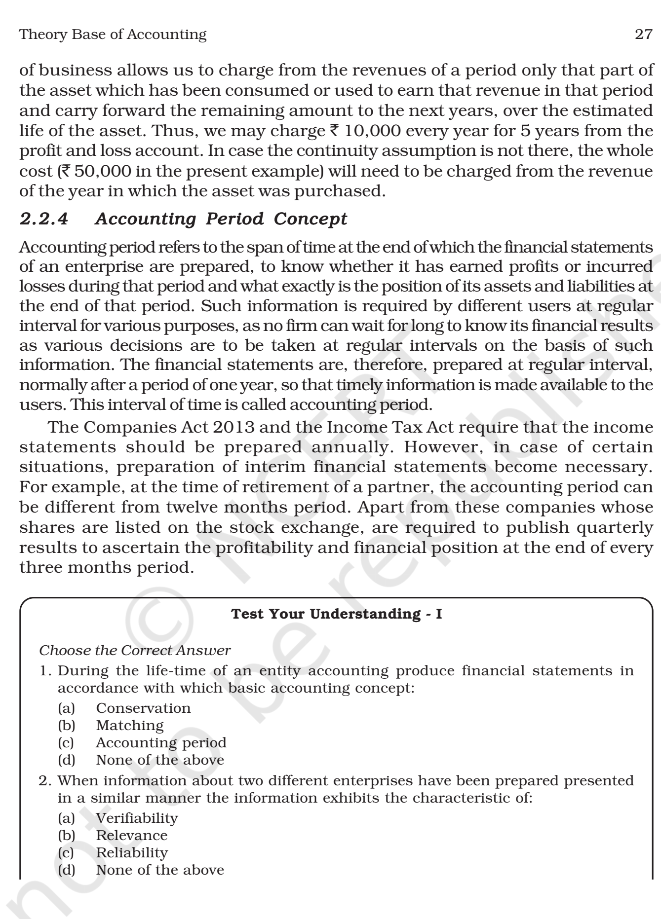 NCERT Book Class 11 (Accountancy) Chapter 2 Theory Base of Accounting