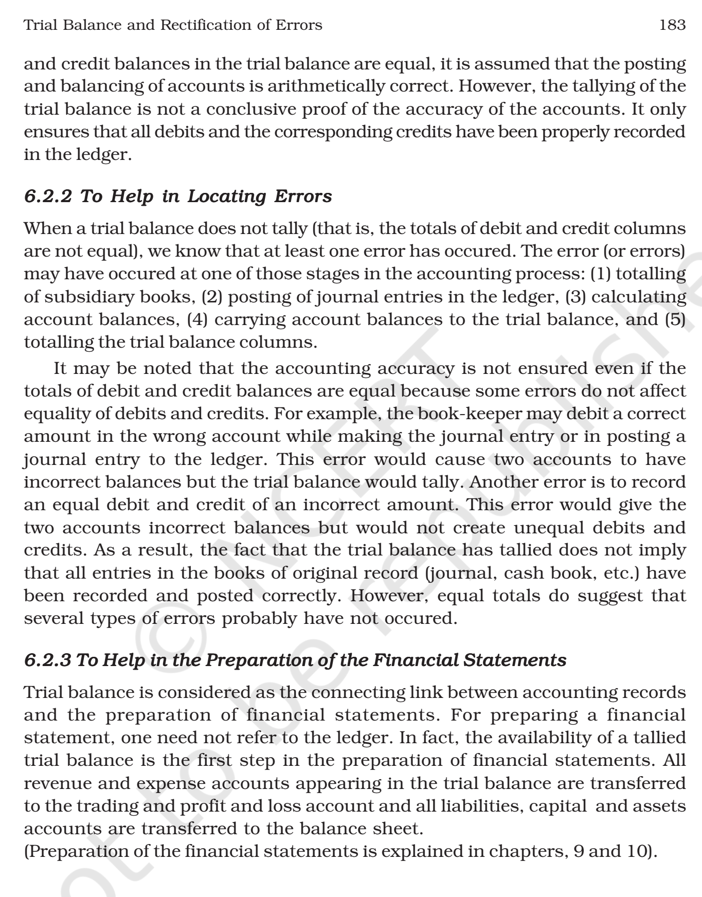 NCERT Book Class 11 (Accountancy) Chapter 6 Trial Balance and ...