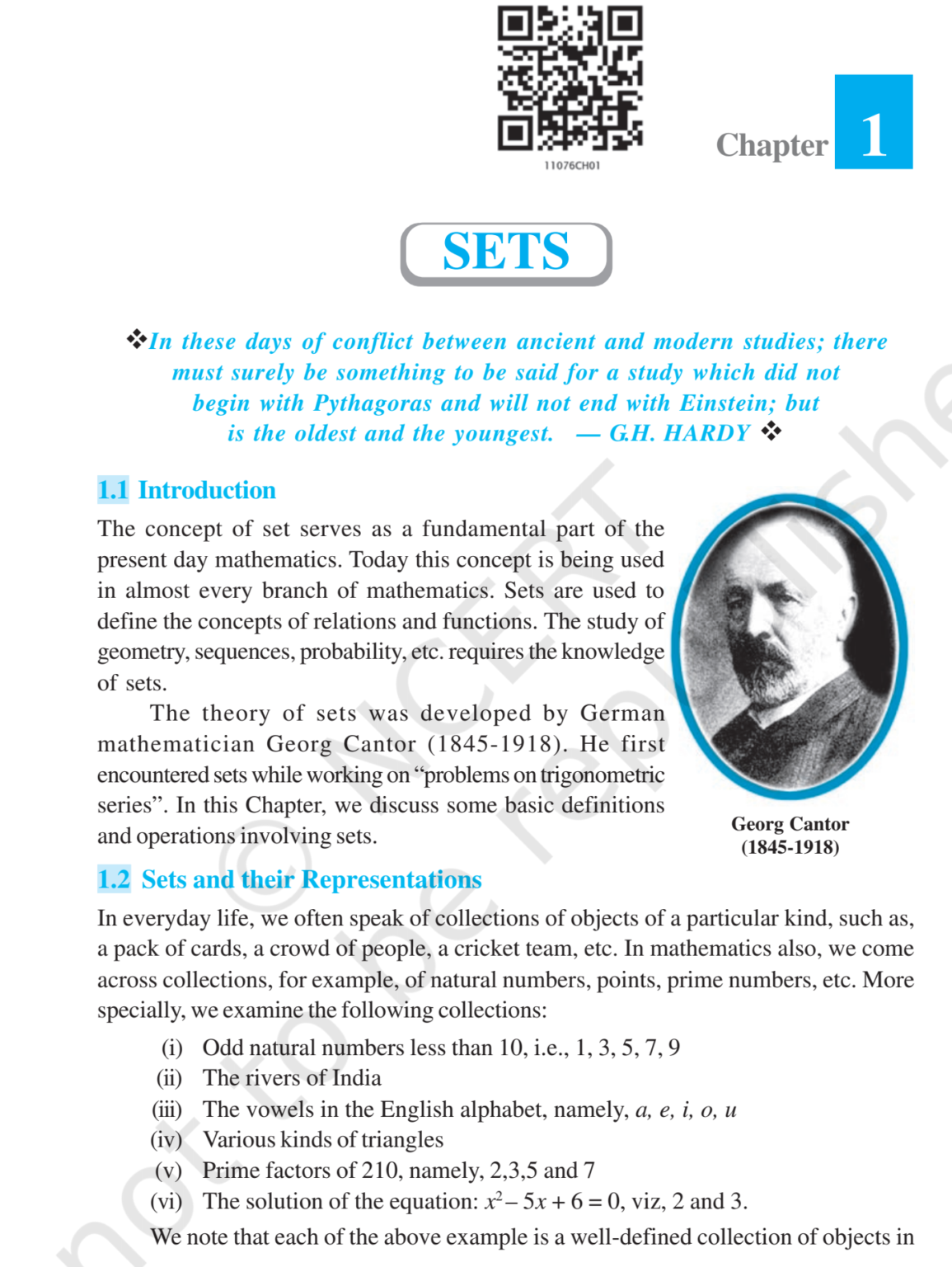 NCERT Book Class 11 (Maths) Chapter 1 SETS