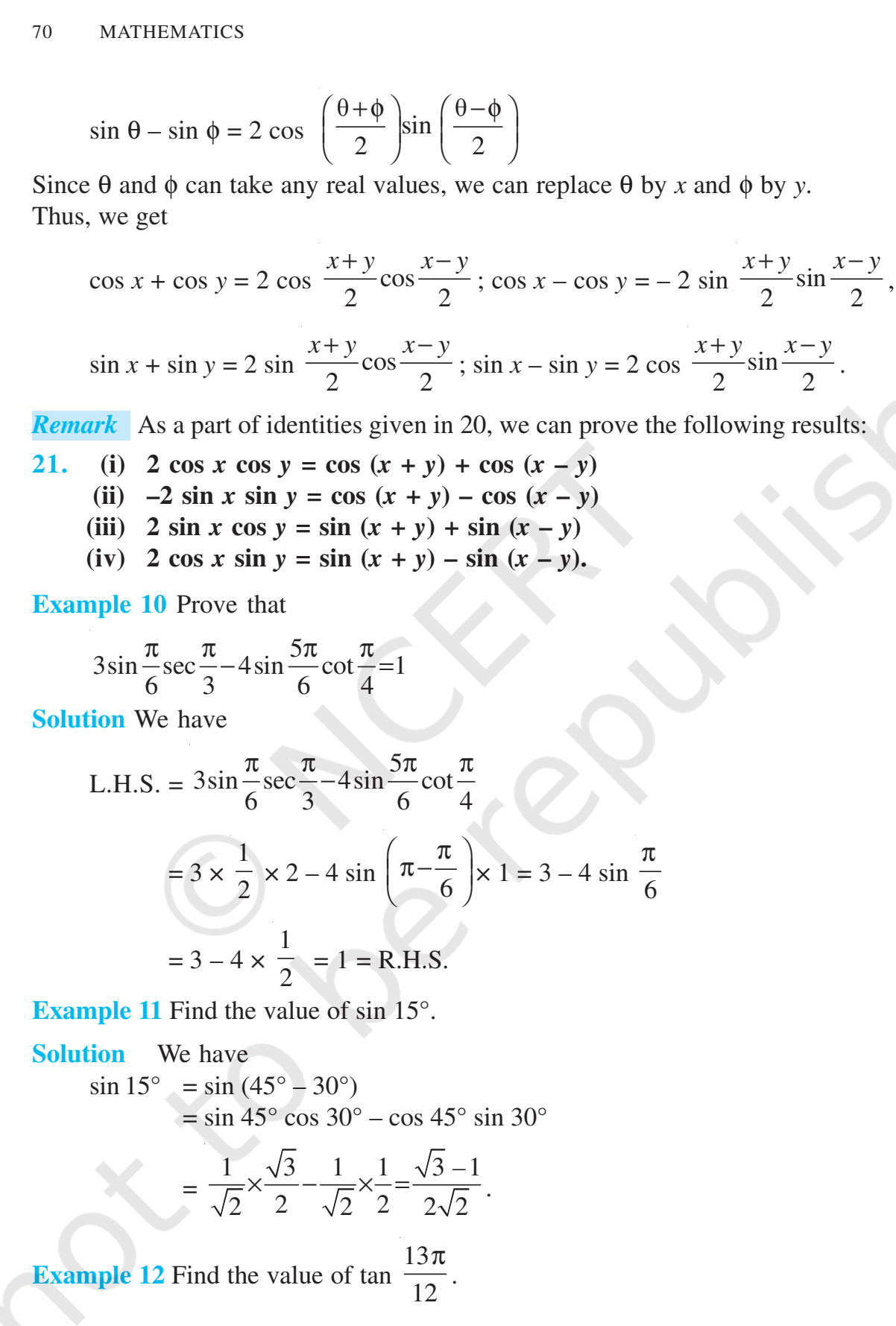 NCERT Book Class 11 (Maths) Chapter 3 TRIGONOMETRIC FUNCTIONS