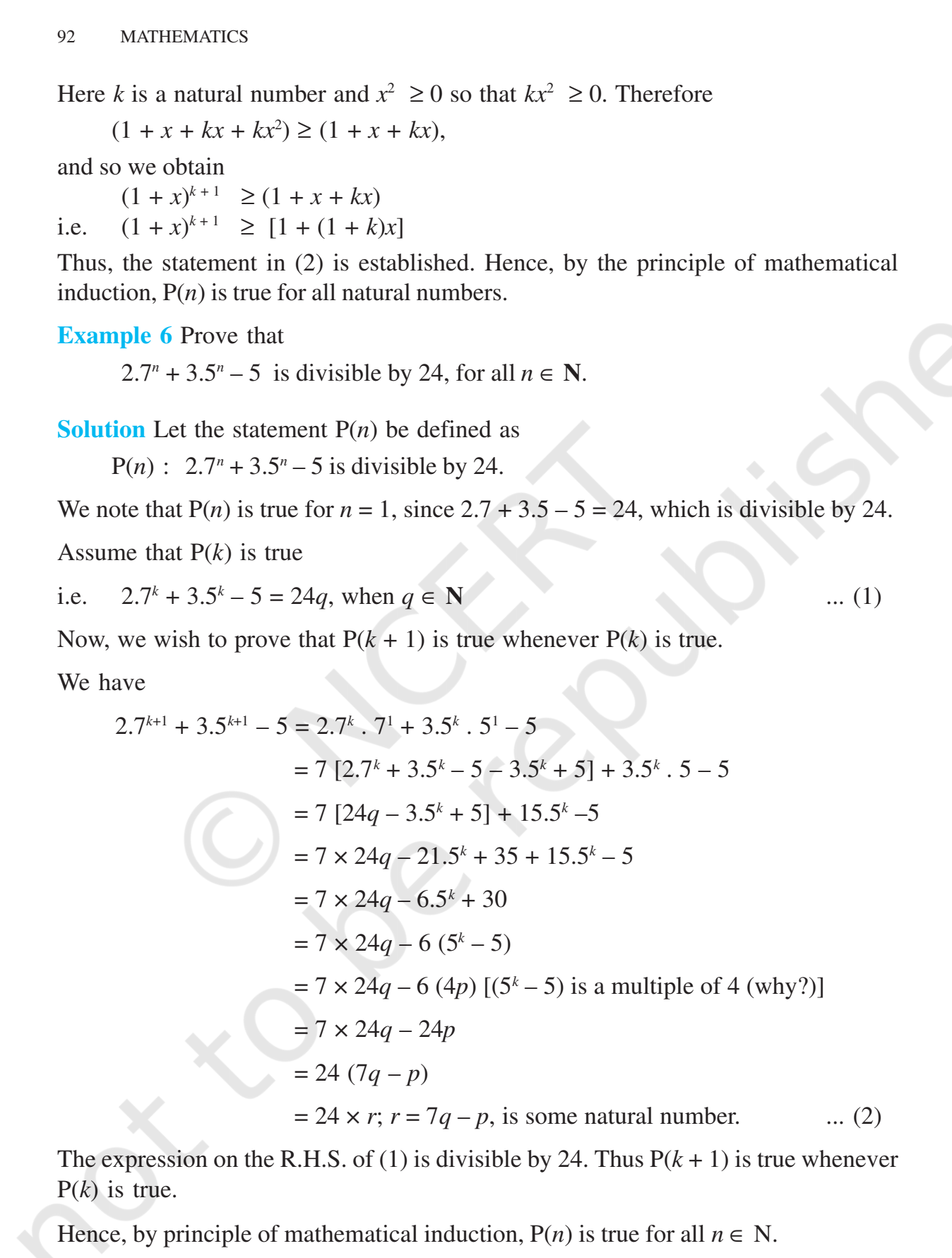 NCERT Book Class 11 (Maths) Chapter 4 PRINCIPLE OF MATHEMATICAL INDUCTION