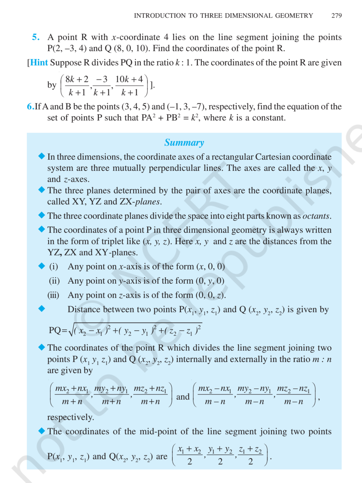 NCERT Book Class 11 (Maths) Chapter 12 INTRODUCTION TO THREE ...