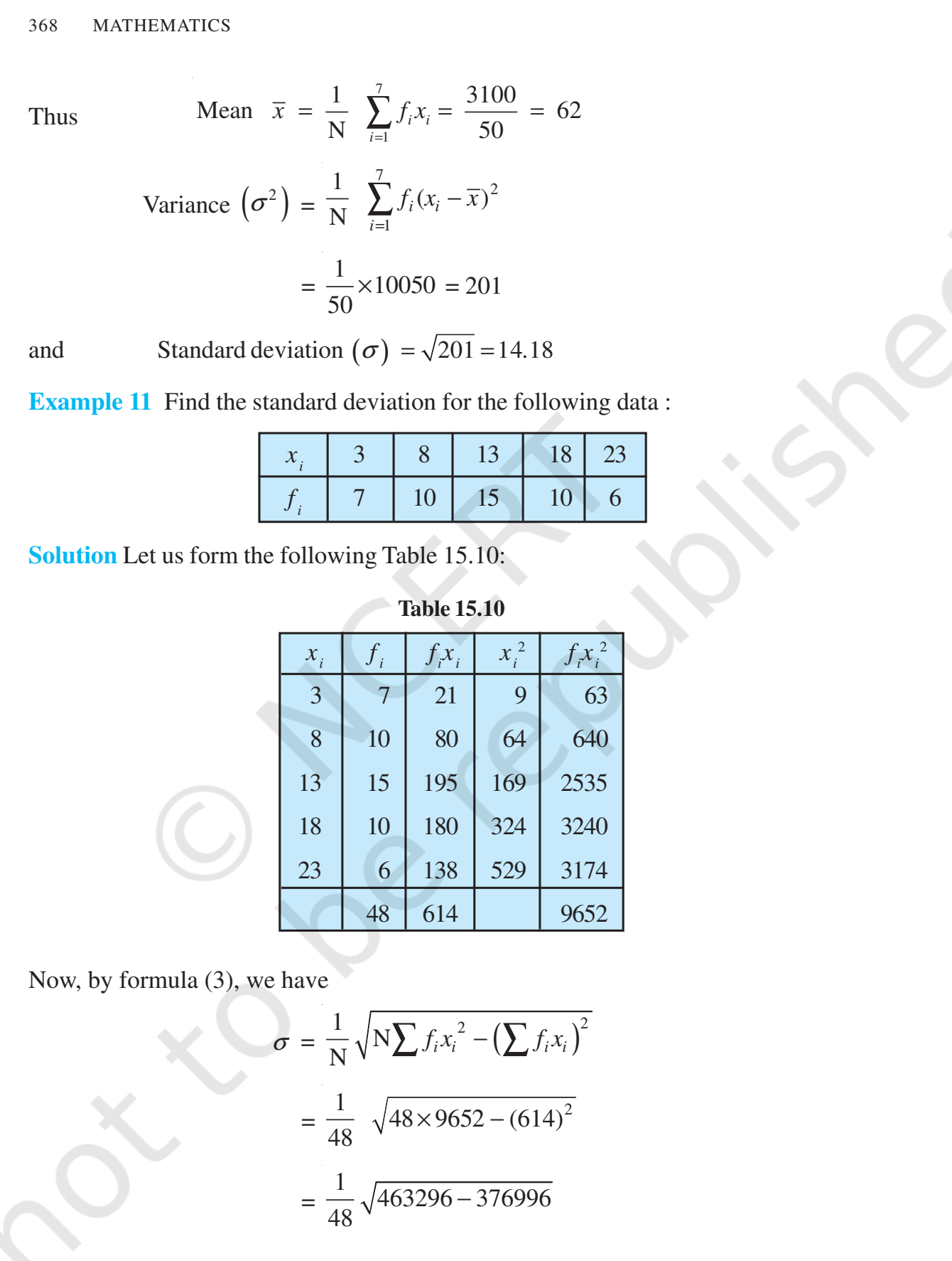 NCERT Book Class 11 (Maths) Chapter 15 STATISTICS