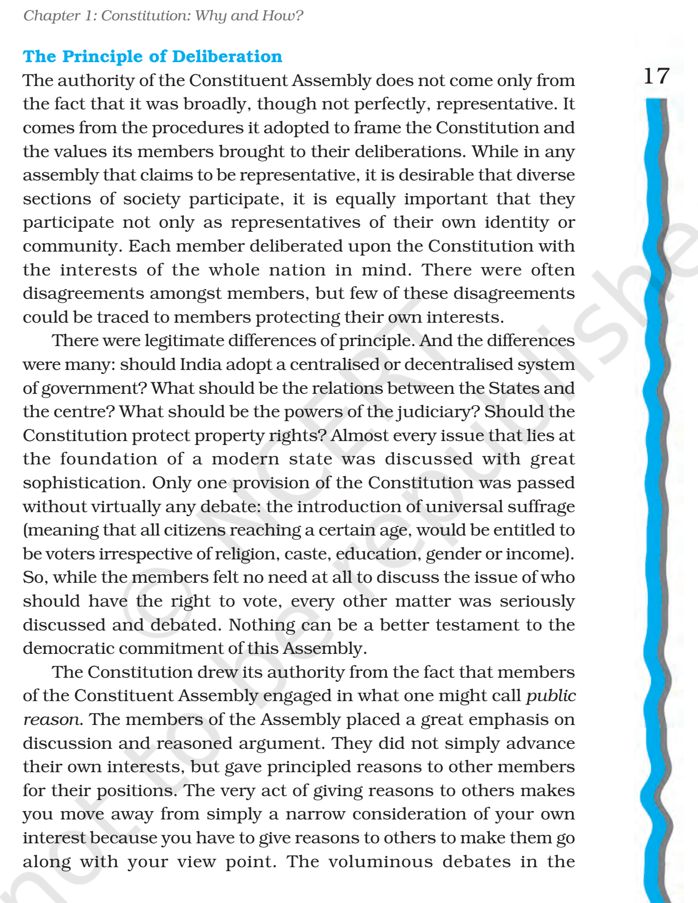 NCERT Book Class 11 (Political Science) Chapter 1 Constitution: Why and ...