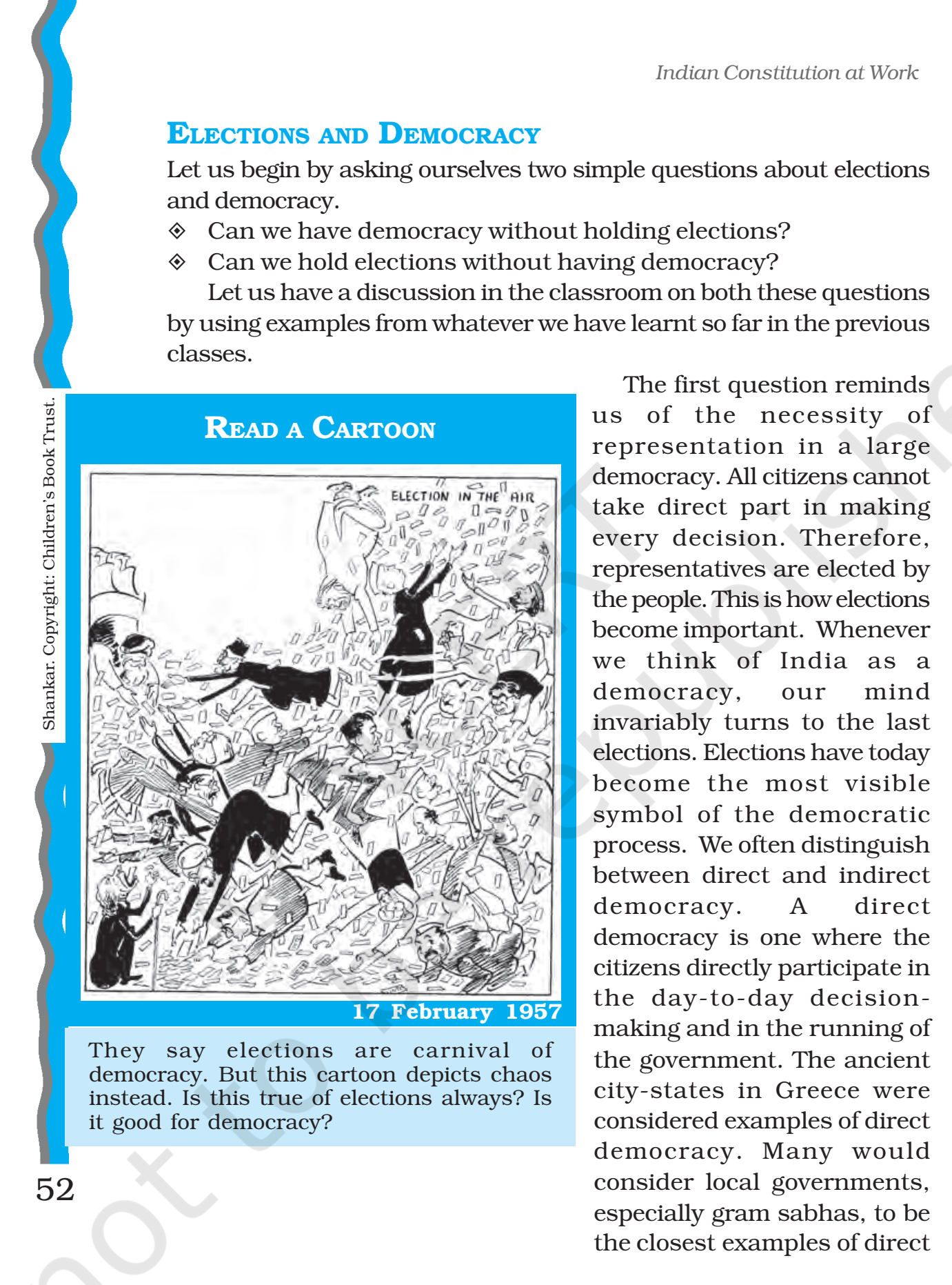NCERT Book Class 11 (Political Science) Chapter 3 Election and ...