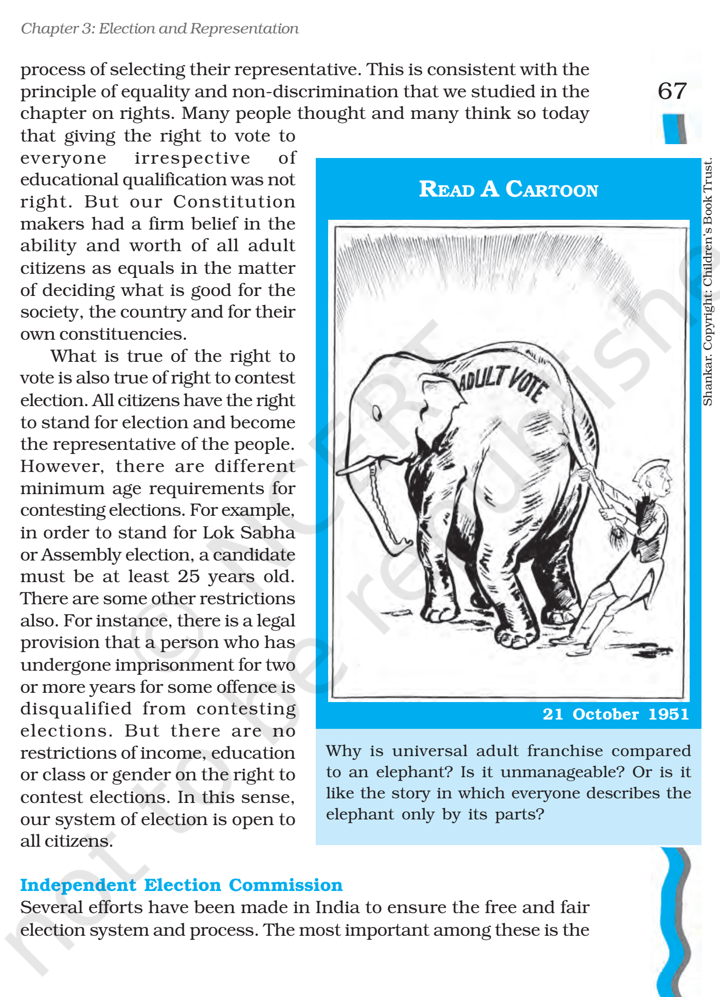 NCERT Book Class 11 (Political Science) Chapter 3 Election and ...