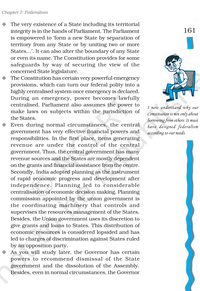 NCERT Book Class 11 (Political Science) Chapter 7 Federalism