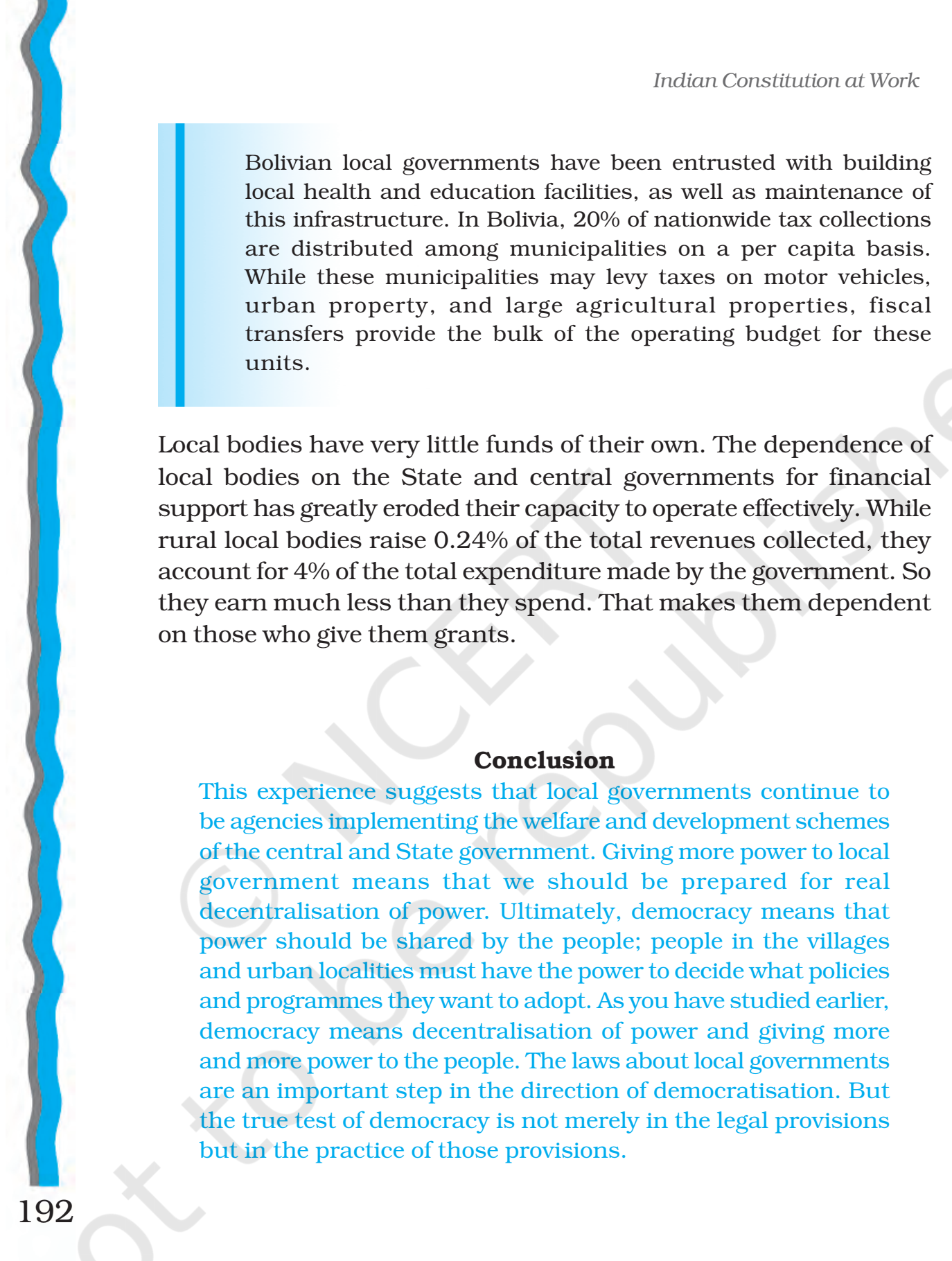 NCERT Book Class 11 (Political Science) Chapter 8 Local Governments