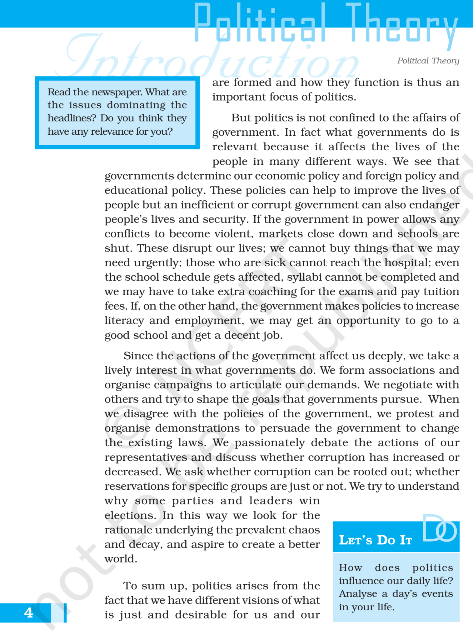 NCERT Book Class 11 (Political Science) Chapter 1 Political Theory: An ...
