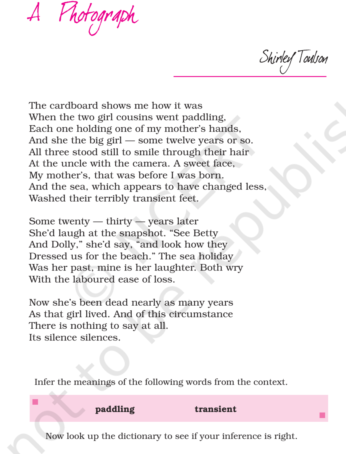 NCERT Book Class 11 (English) Chapter 1 The Portrait of a Lady