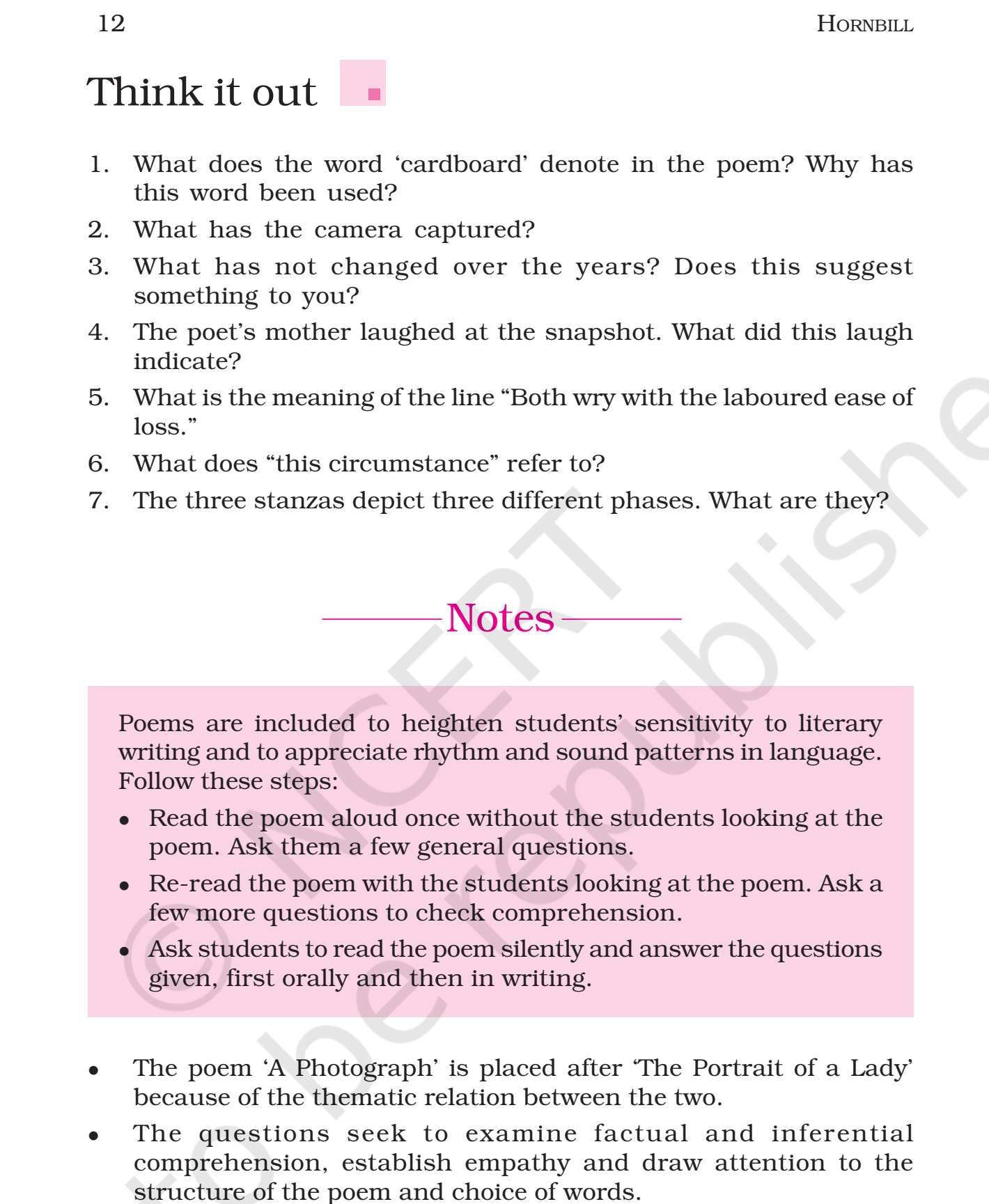 NCERT Book Class 11 (English) Chapter 1 The Portrait of a Lady