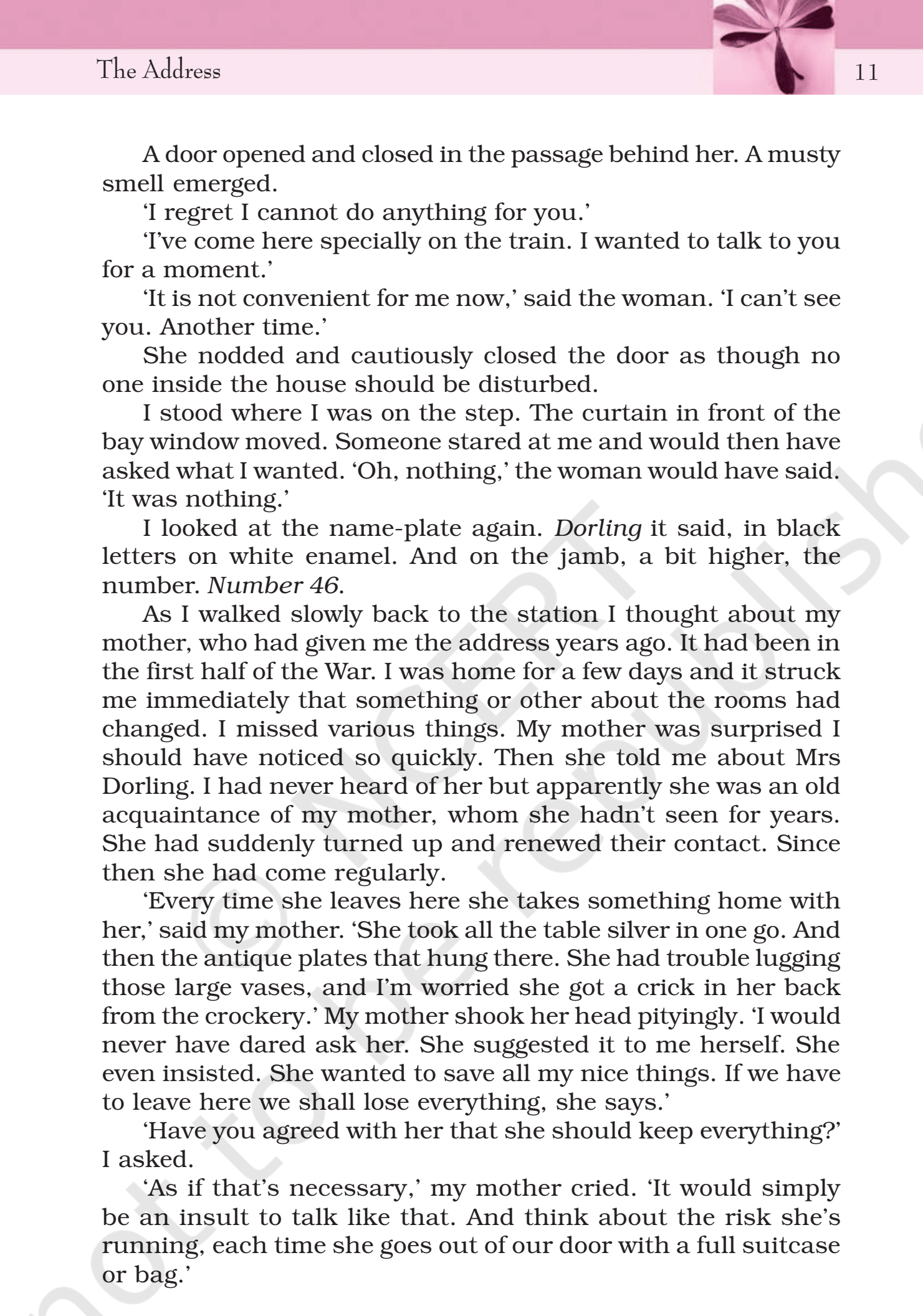 NCERT Book Class 11 English Chapter 2 The Address NCERT Book Class 11 English Chapter 2 The Address