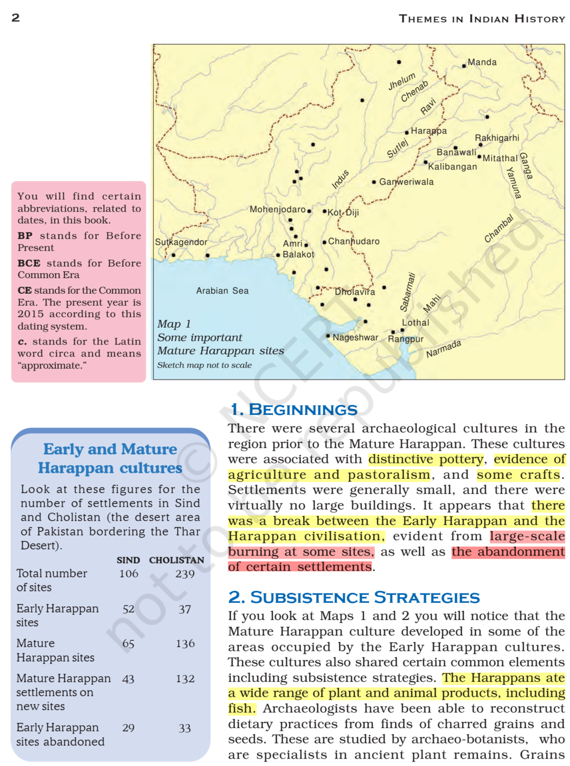 NCERT Book Class 11 (History) Chapter 1 Bricks, Beads and Bones The ...