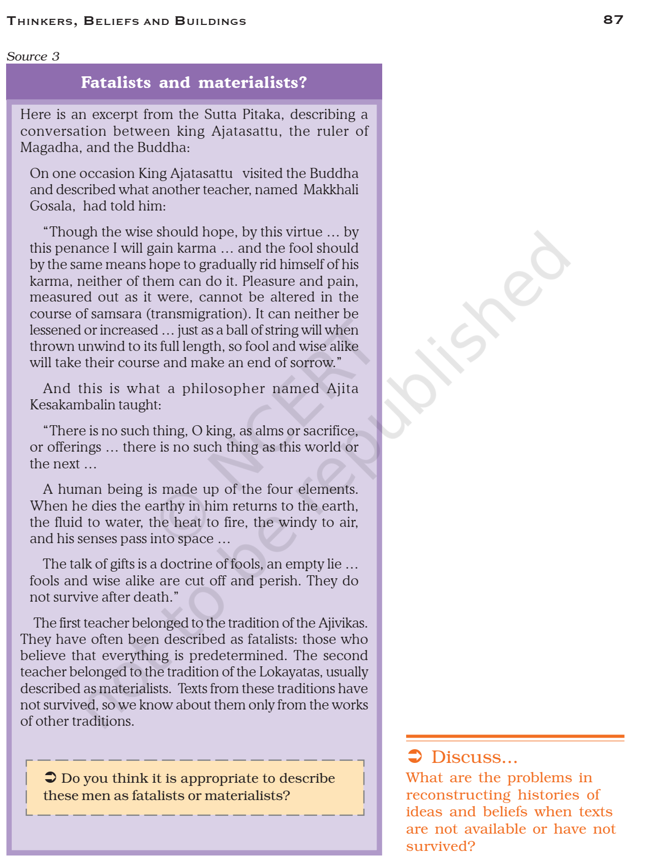 NCERT Book Class 11 (History) Chapter 4 Thinkers, Beliefs and Buildings ...