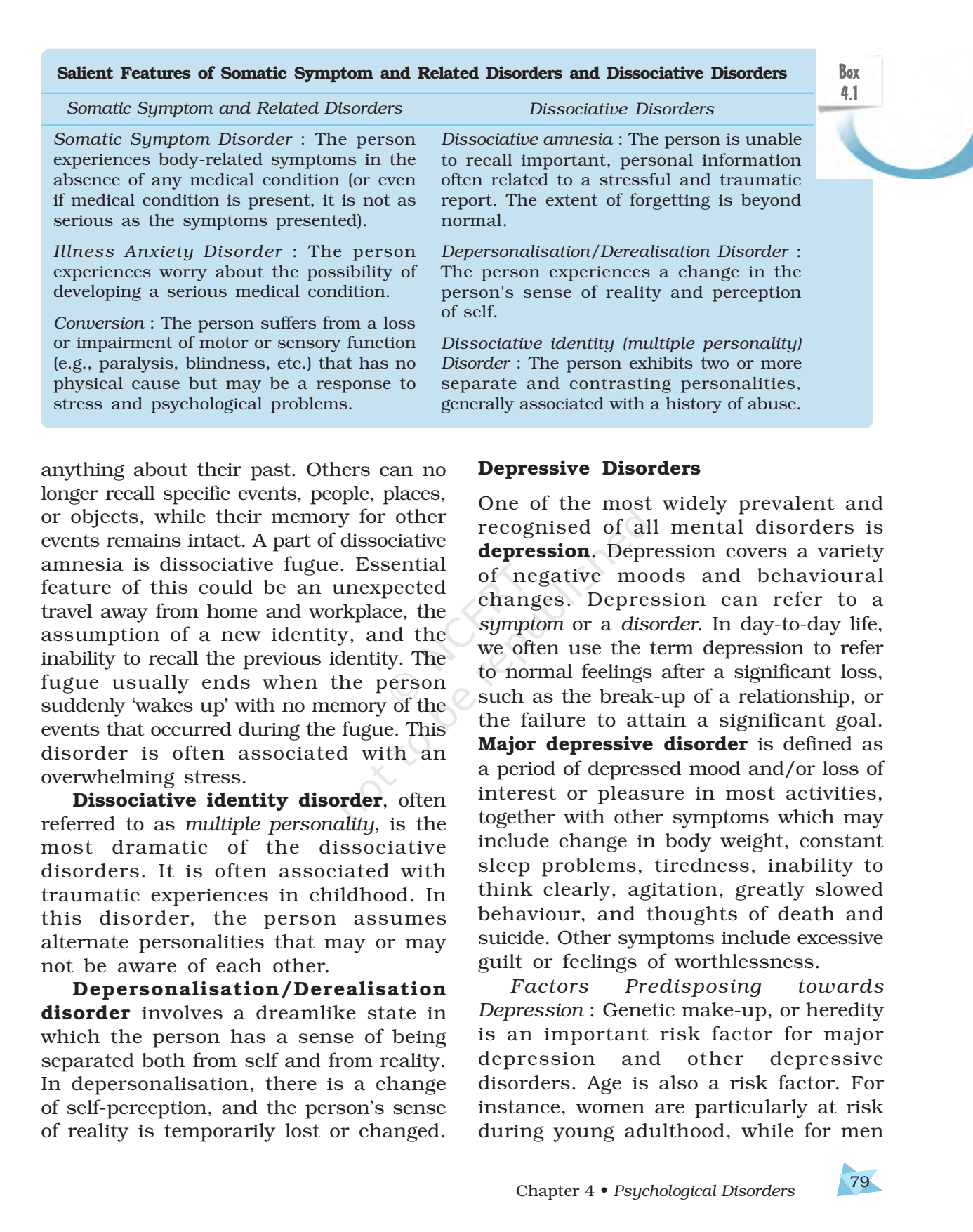 NCERT Book Class 12 (Psychology) Chapter 4 Psychological Disorders