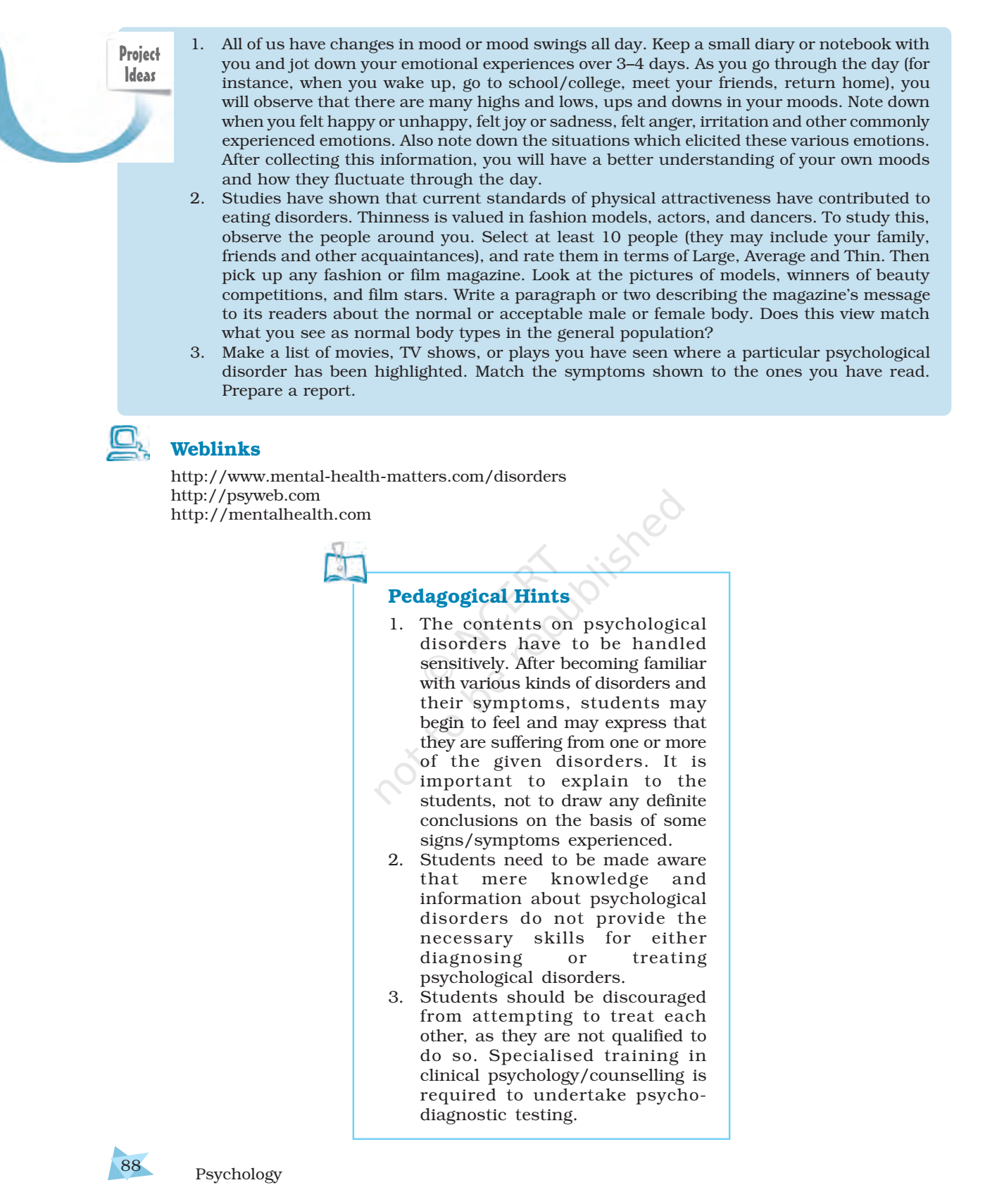 NCERT Book Class 12 (Psychology) Chapter 4 Psychological Disorders
