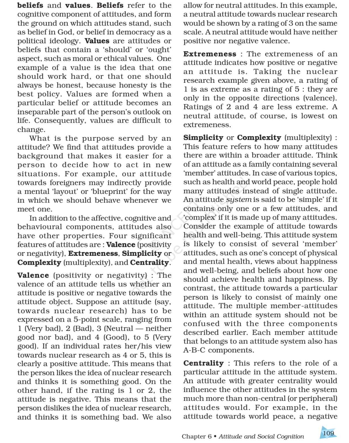 NCERT Book Class 12 (Psychology) Chapter 6 Attitude And Social Cognition