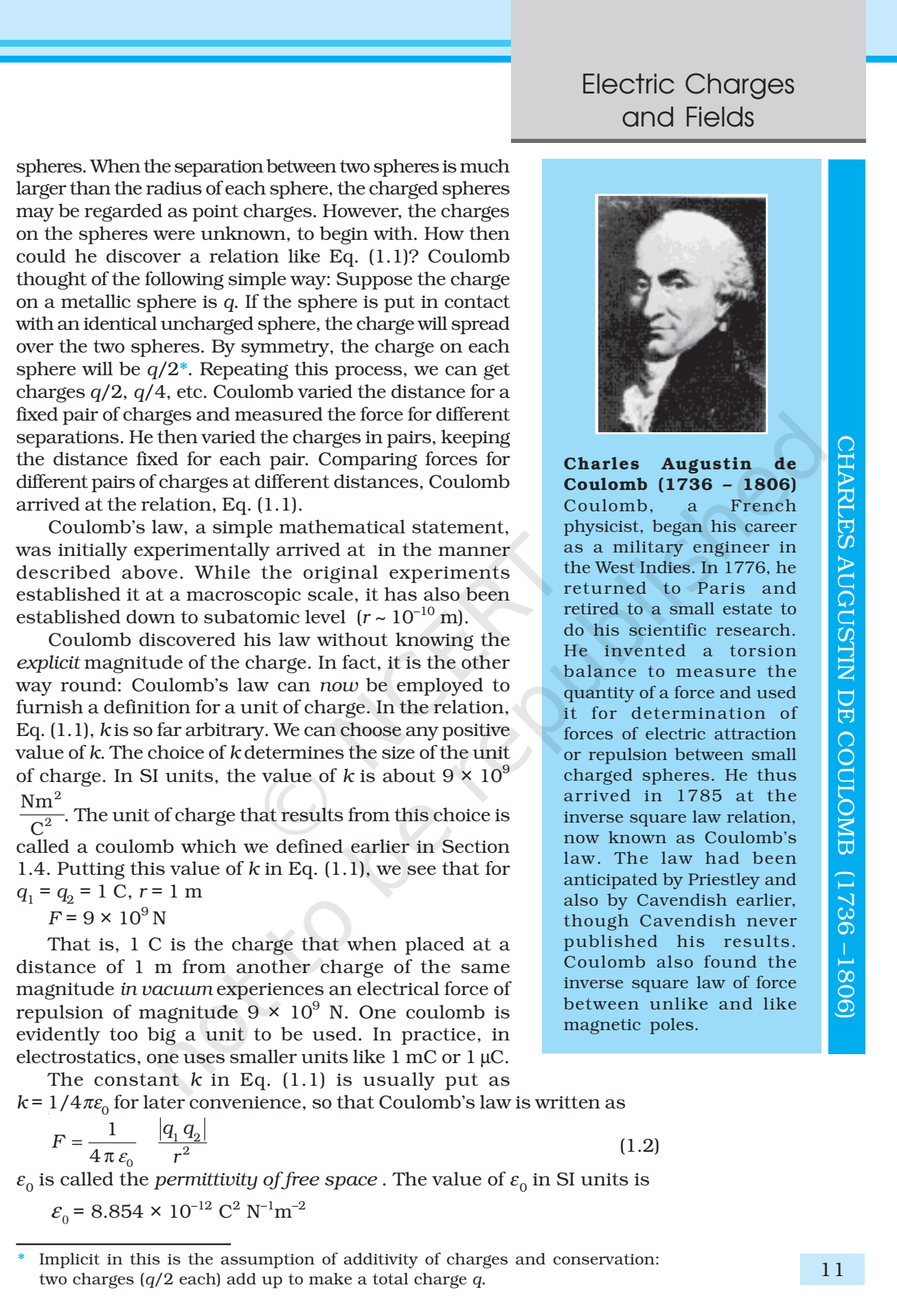 NCERT Book Class 12 (Physics) Chapter 1 Electric Charges And Fields