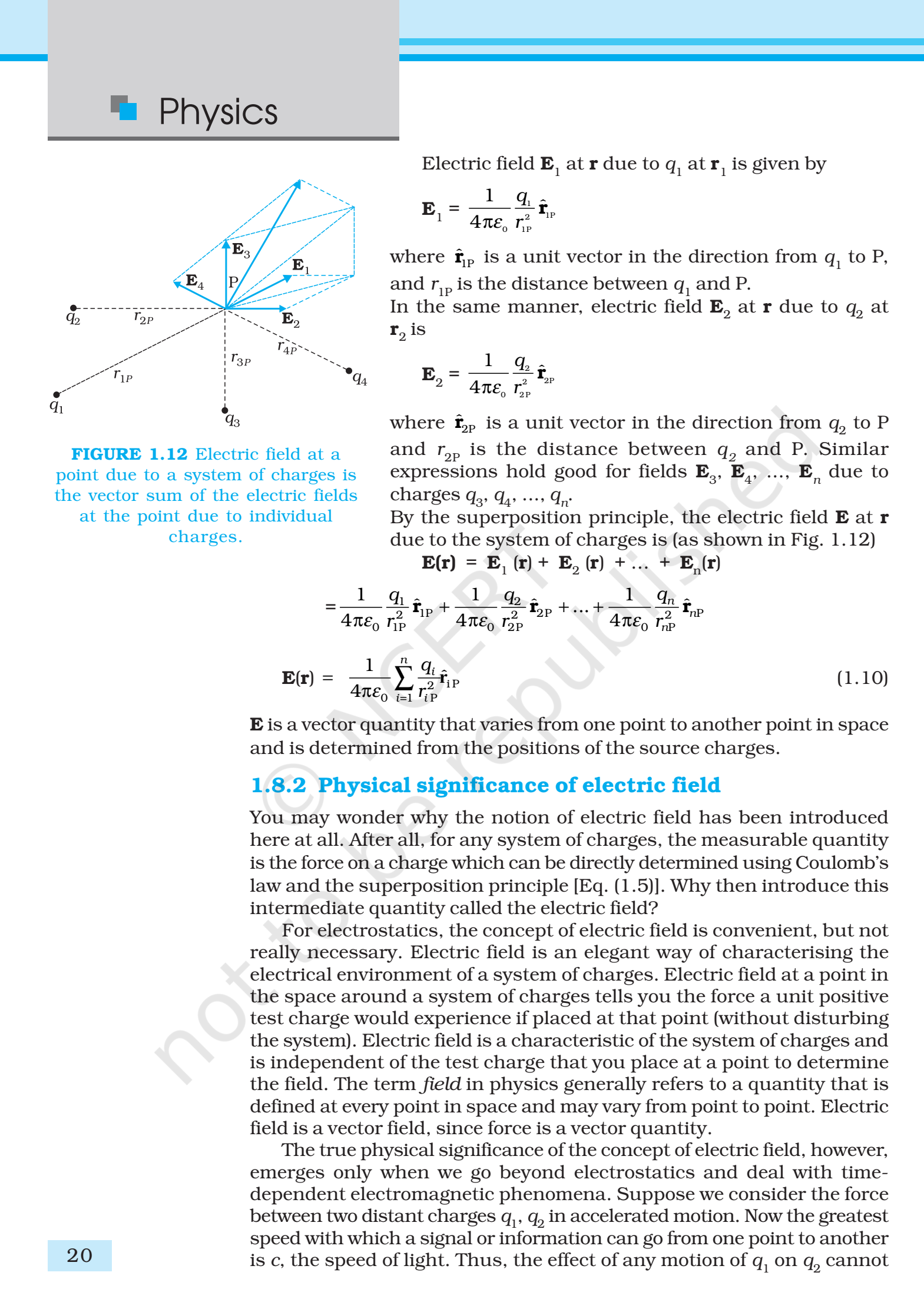 NCERT Book Class 12 (Physics) Chapter 1 Electric Charges And Fields