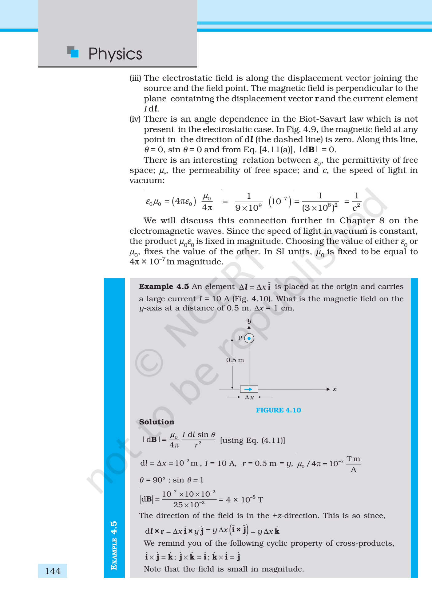 NCERT Book Class 12 (Physics) Chapter 4 Moving Charges And Magnetism