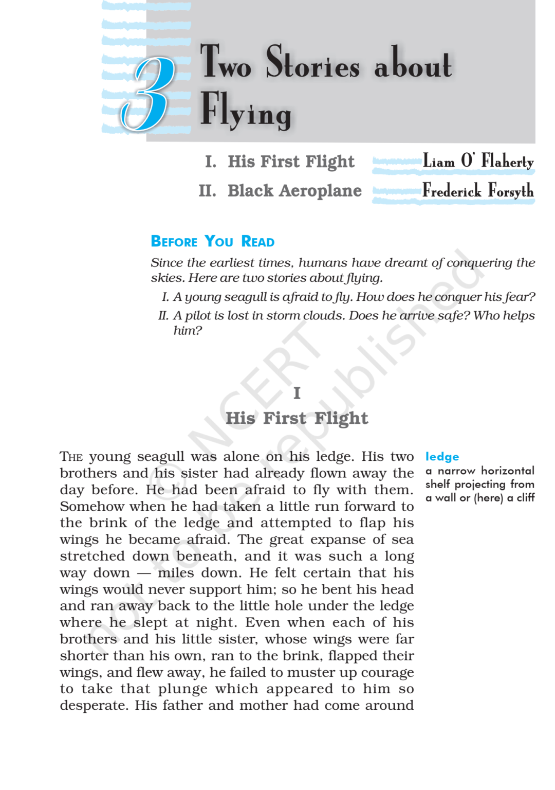 NCERT Book Class 10 English Chapter 3 Two Stories About Flying